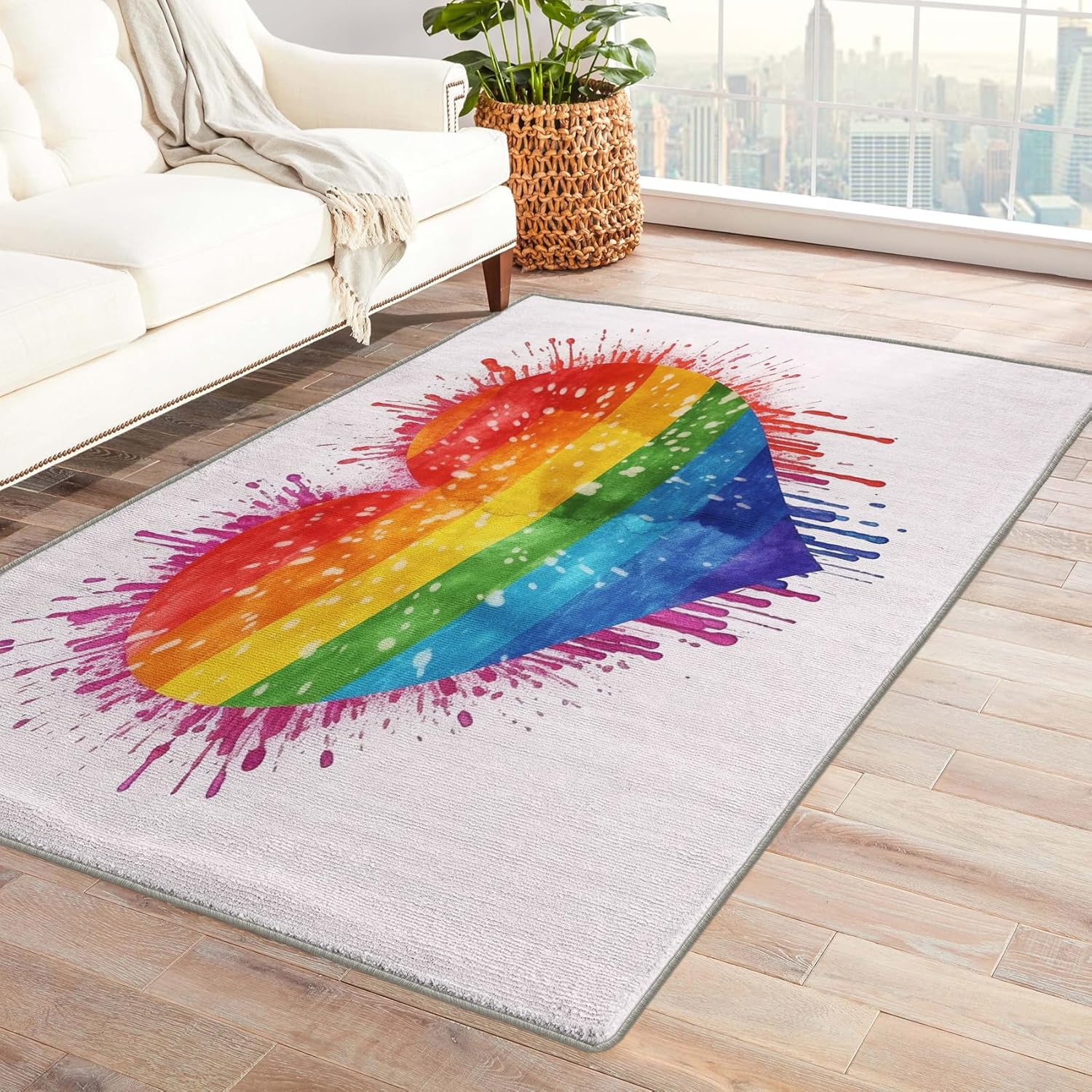 Amazon.com: Gay Pride Rug & Home Decor - 5x7 Rug, LGBT Rugs for Living ...