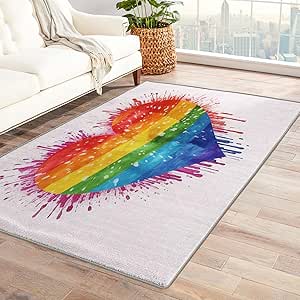 Amazon.com: Gay Pride Rug & Home Decor - 5x6 Rug, LGBT Rugs for Living ...