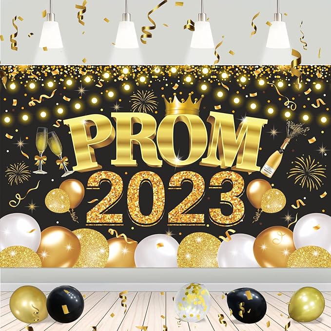 Amazon.com: Prom 2023 Backdrop Banner Prom Decorations for Party 2023 ...
