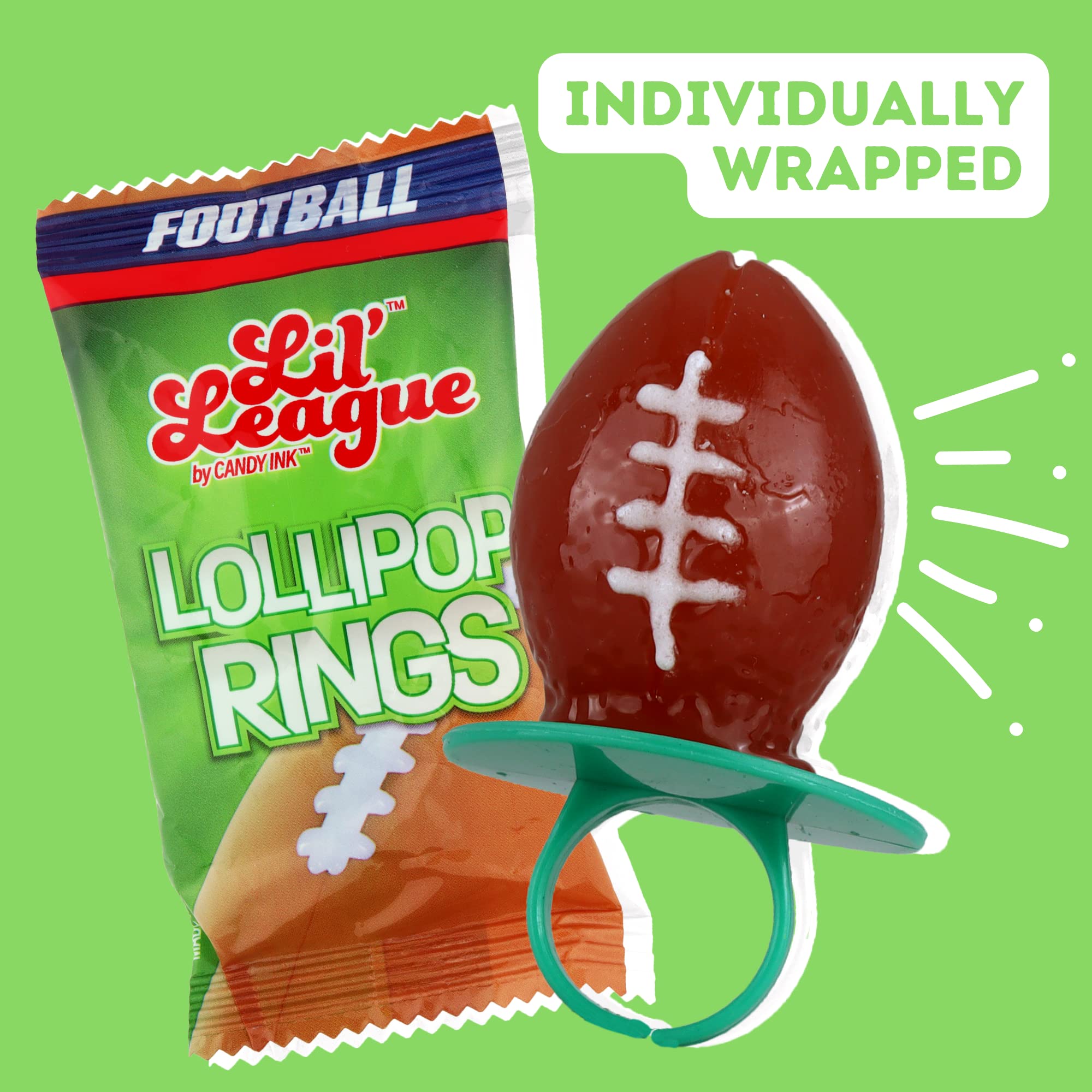 Snapklik.com : Football Lollipop Rings, Individually Wrapped Candy For ...