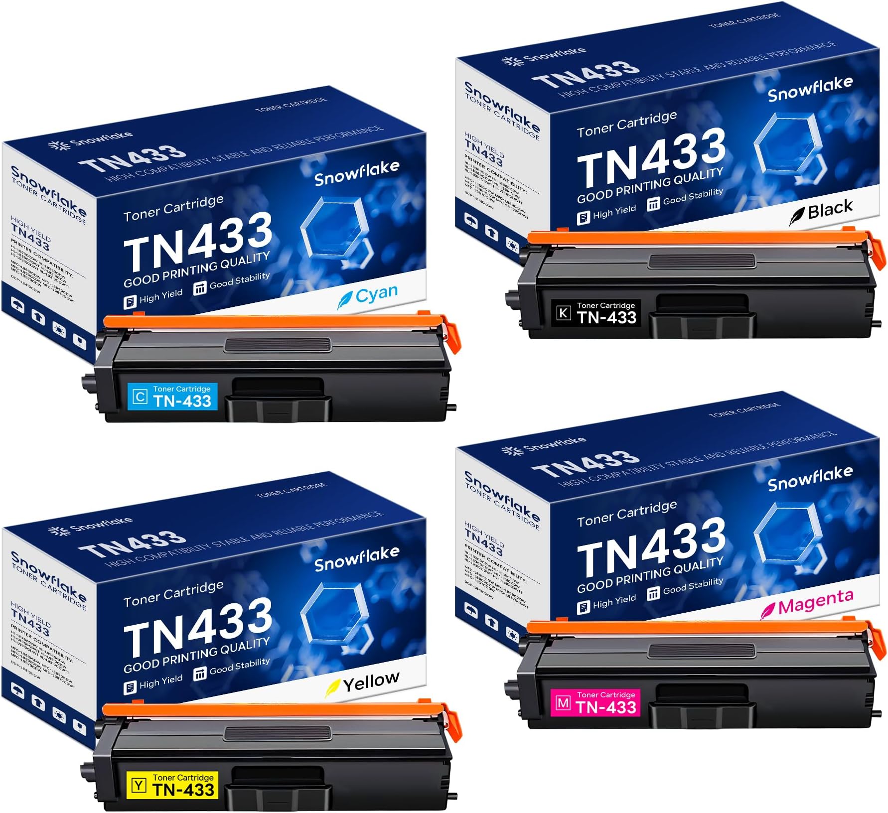 Amazon.com: Brother Genuine TN433BK 2-Pack High Yield Black Toner ...