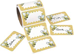 Fun Express Bumblebee Name Tags/labels (100 Pack) 3 1/2" X 2 1/4 ...