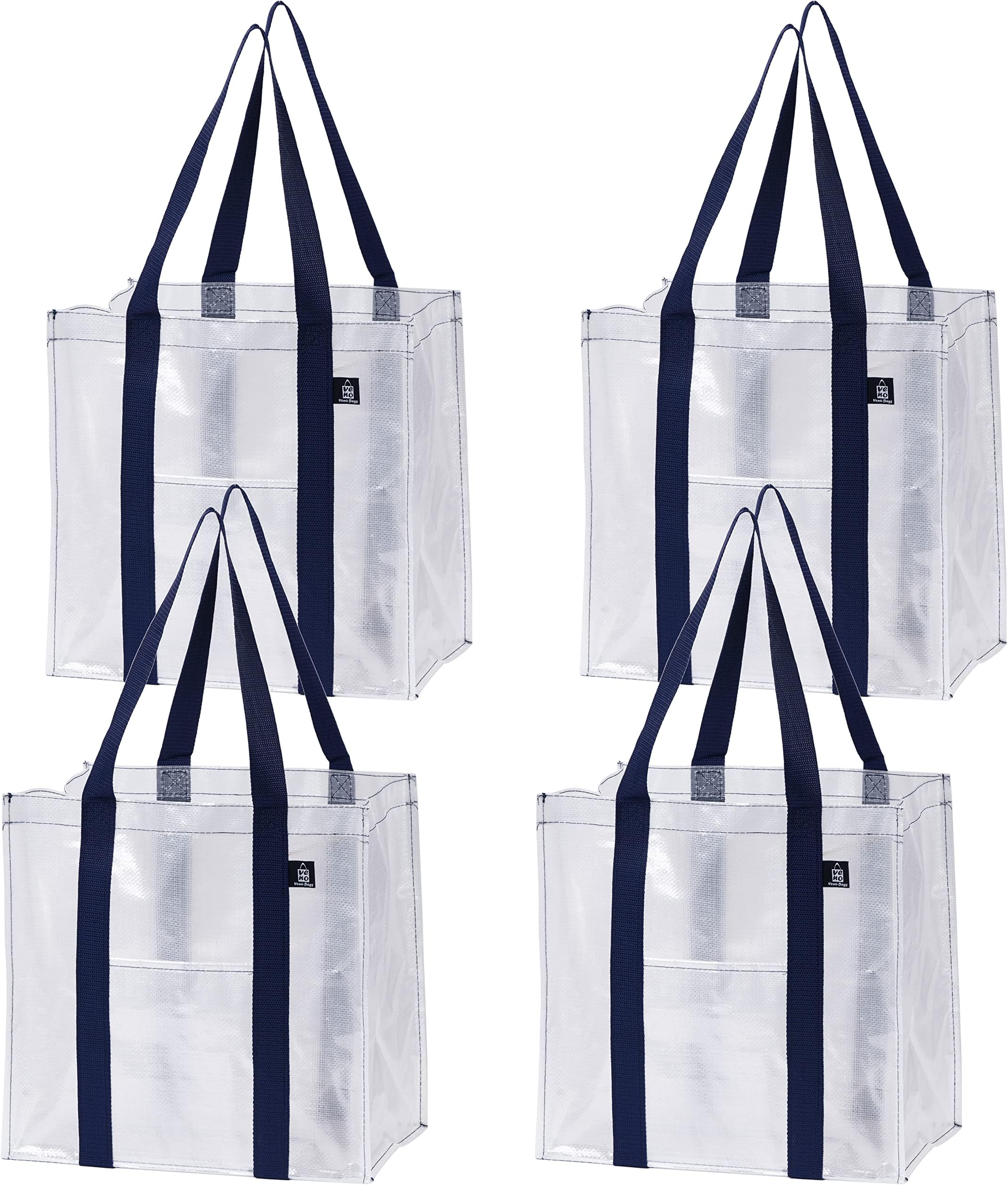 Amazon.com - 8 Pack Clear Tote Bag Stadium Approved Plastic Tote Bag ...
