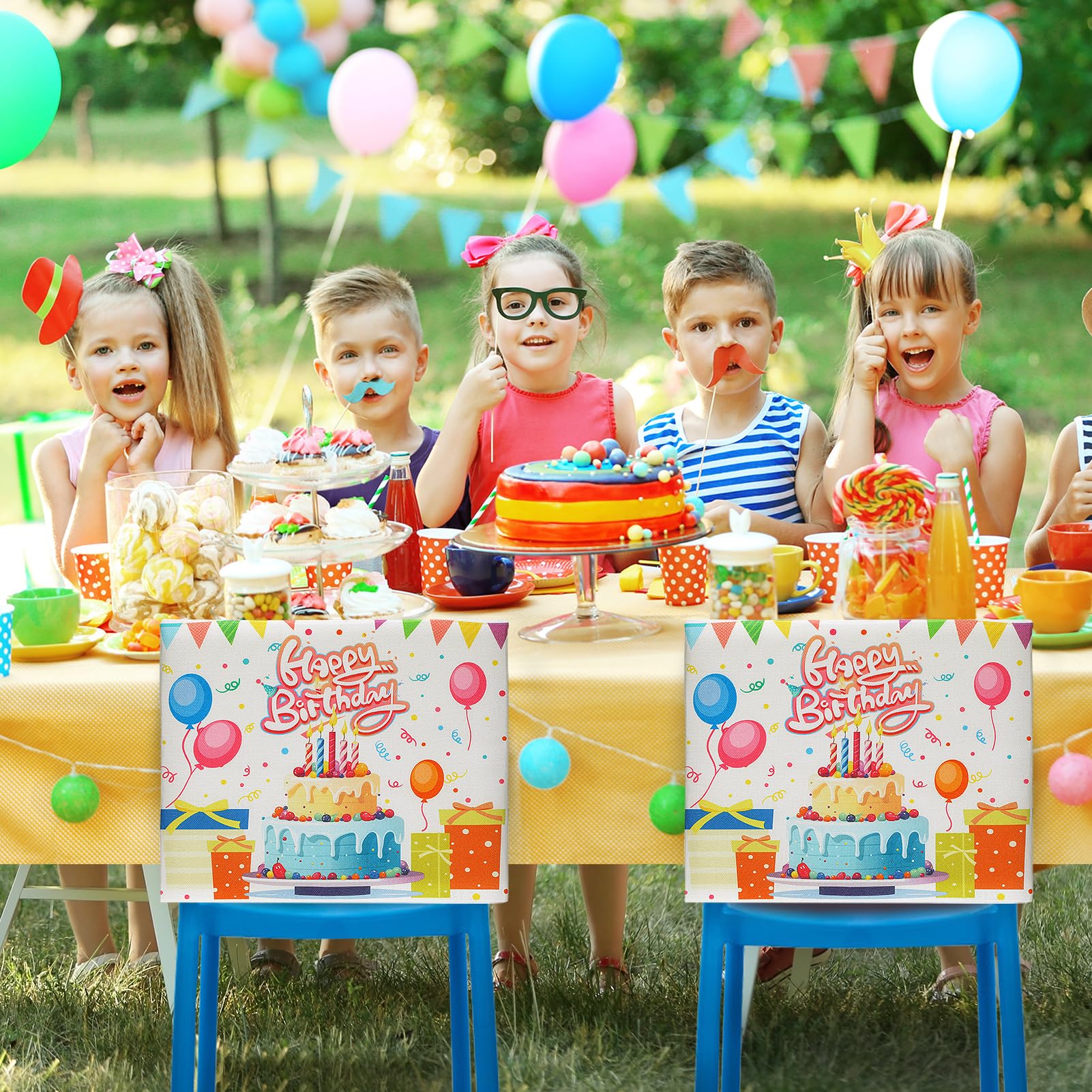 Snapklik.com : ANPHSIN 2 Pcs Happy Birthday Chair Cover For Classroom ...