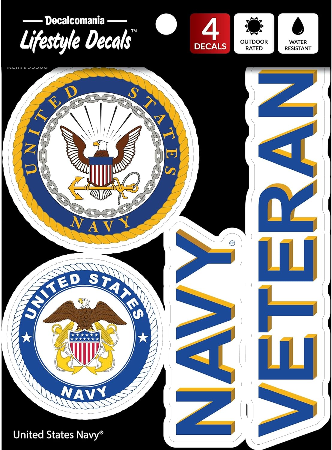 Amazon.com - US Navy Veteran Car Decals - Set of 4 Window Stickers Navy ...