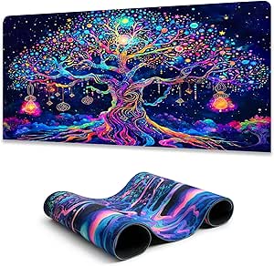 Amazon.com: Manicer Colorful Tree of Life Mouse Pad, Blacklight Gaming ...
