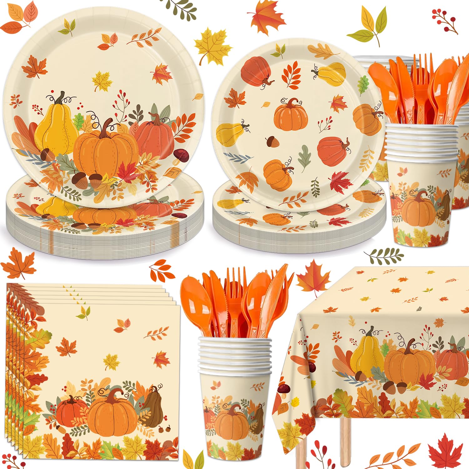 Amazon.com: 169Pcs Thanksgiving Party Supplies Fall Themed Party Set ...