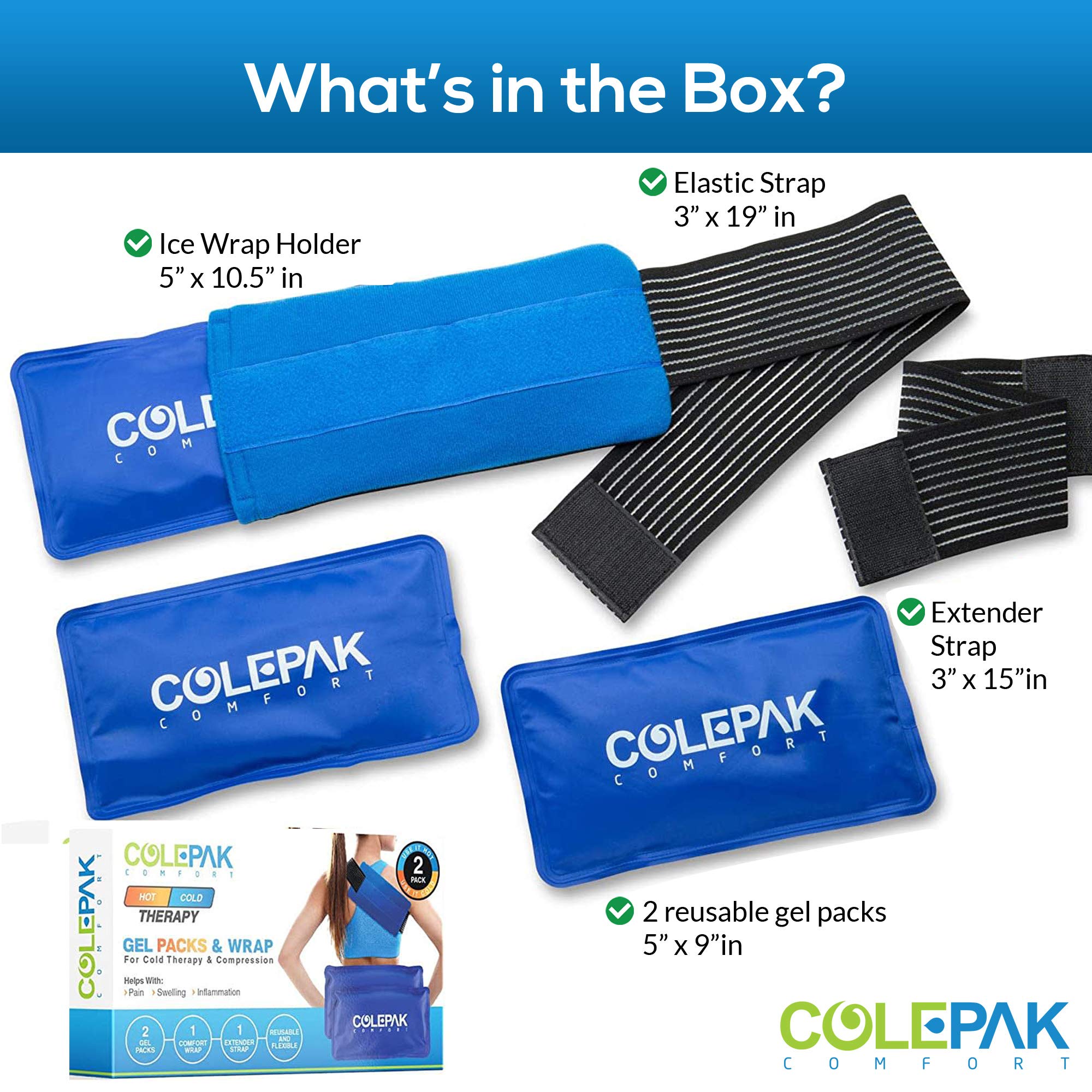 Buy ColePak Comfort Hot and Cold Ice Packs for Injuries Reusable Gel ...