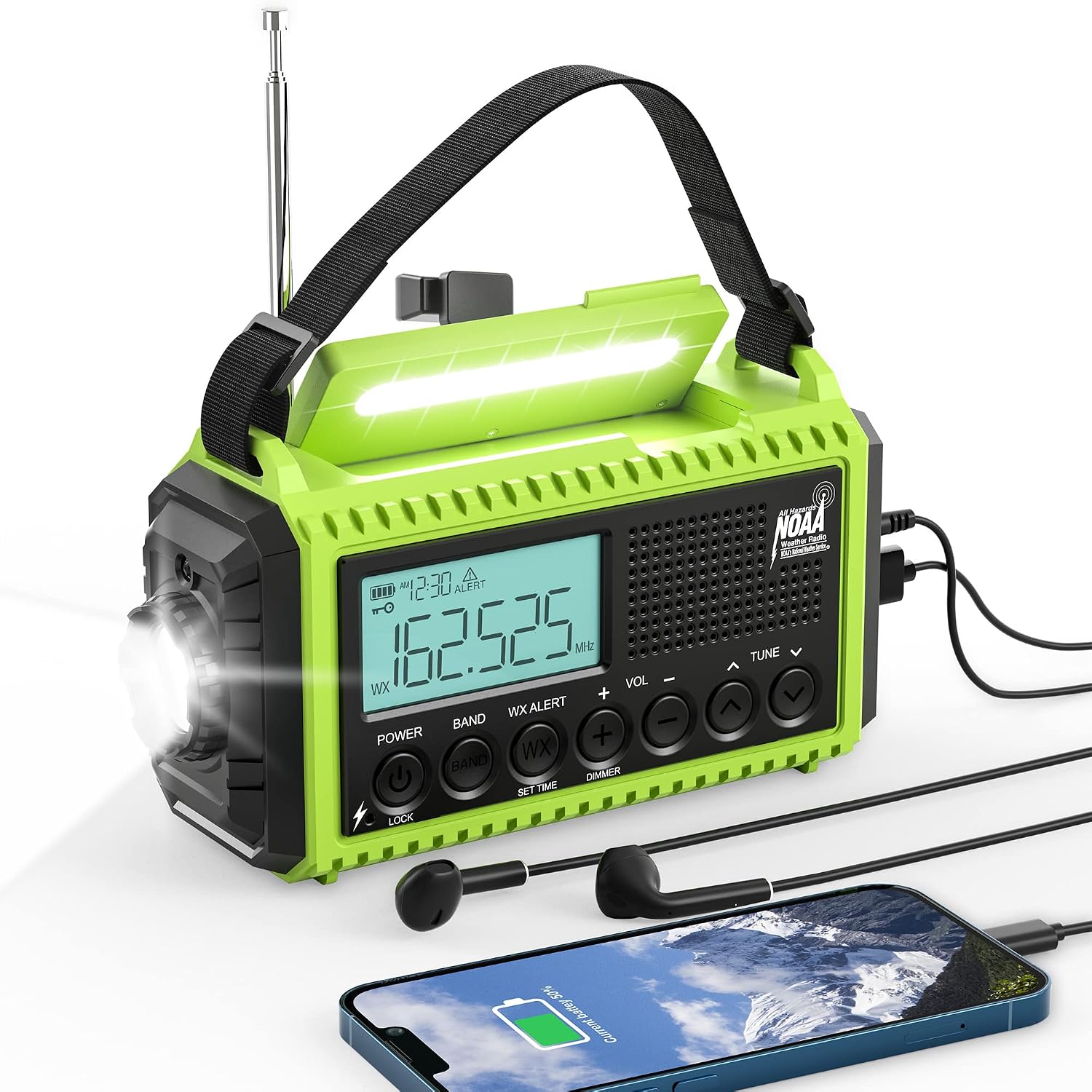 Amazon.com: Emergency Hand Crank Radio with LED Flashlight, AM/FM/SW ...