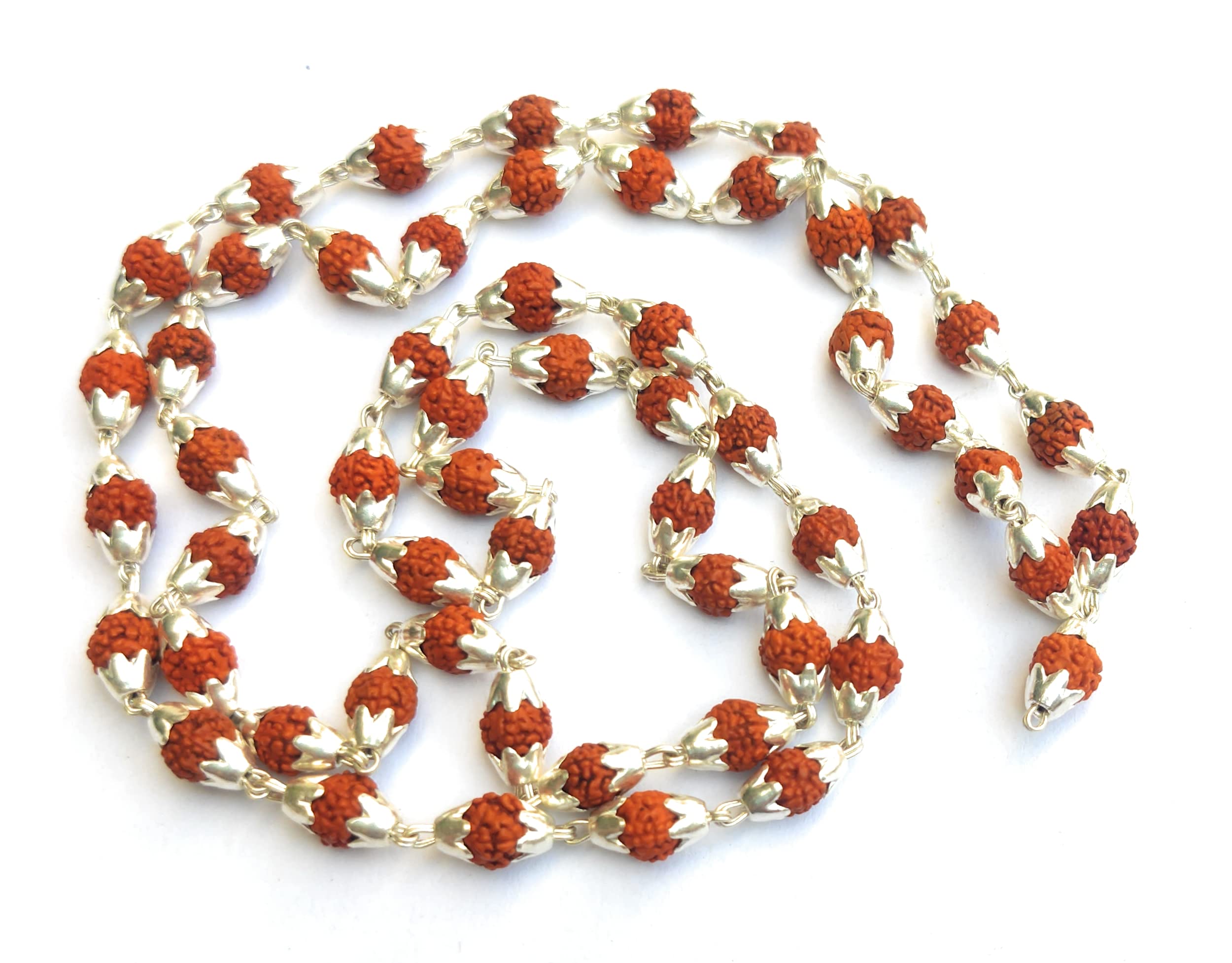 Rudraksha Mala In Silver