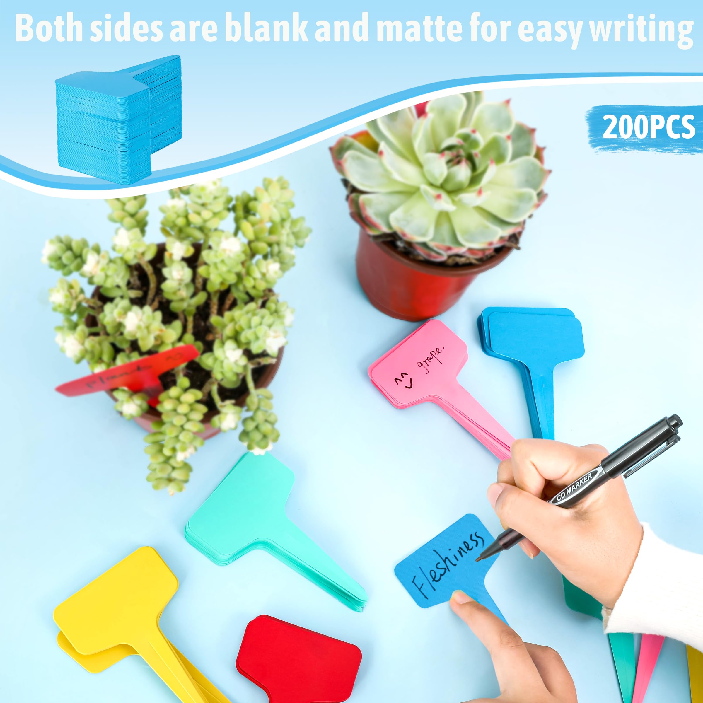 Snapklik.com : Plant Labels Tags 200Pcs T-Type Plant Markers Plastic ...