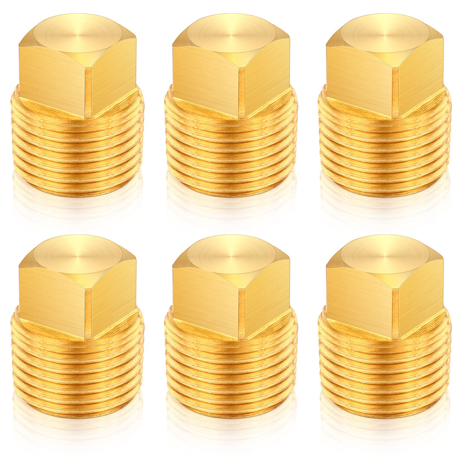 Lounsweer 6 Pcs 1/2" NPT Boat Plugs Solid Brass Drain Plugs Flare Tube ...