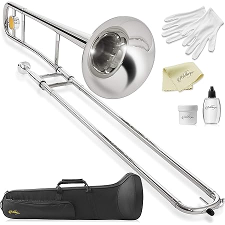 Amazon.com: Brand New Bb Mini Trombone w/Case and Mouthpiece- Nickel ...