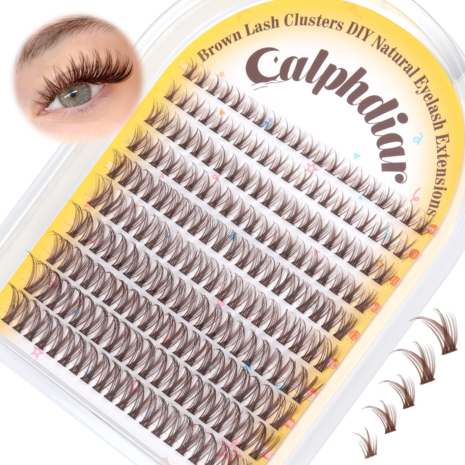 Amazon.com: Brown Lash Clusters Wispy Cluster Eyelash Extensions ...