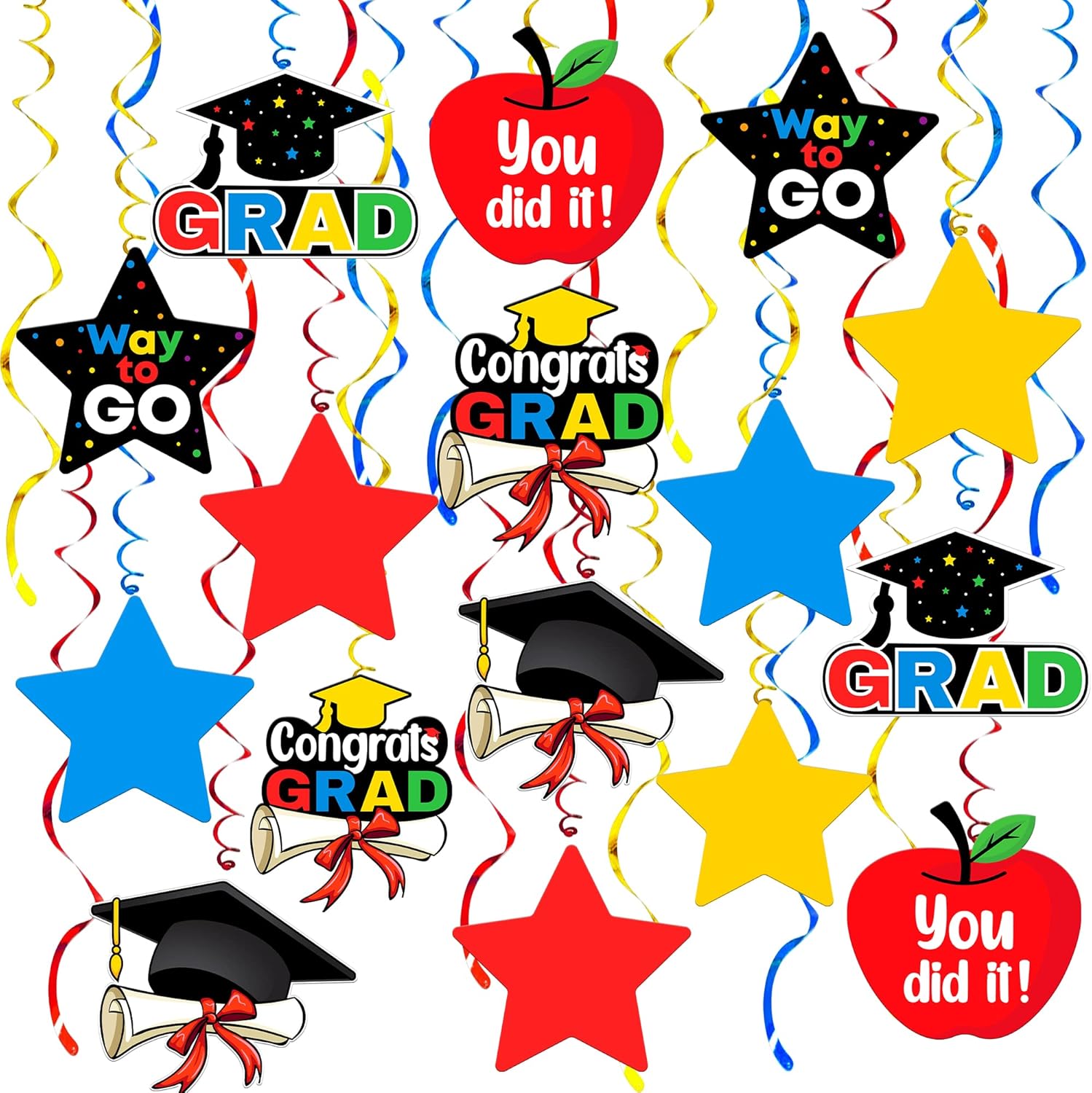 Amazon.com: KatchOn, Kindergarten Graduation Hanging Swirls - Pack of ...