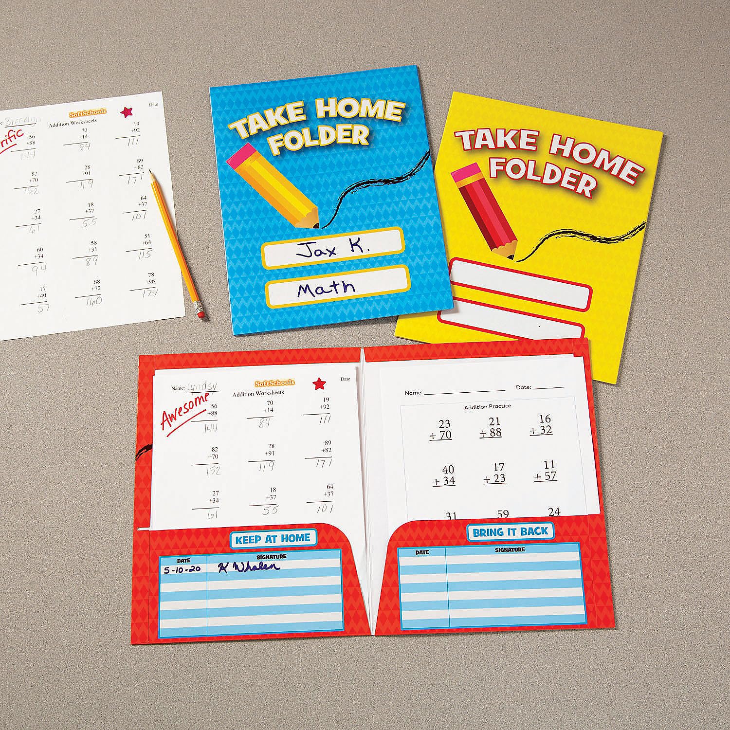 Snapklik.com : Take Home Pocket Folders - 12 Pieces - Educational And ...