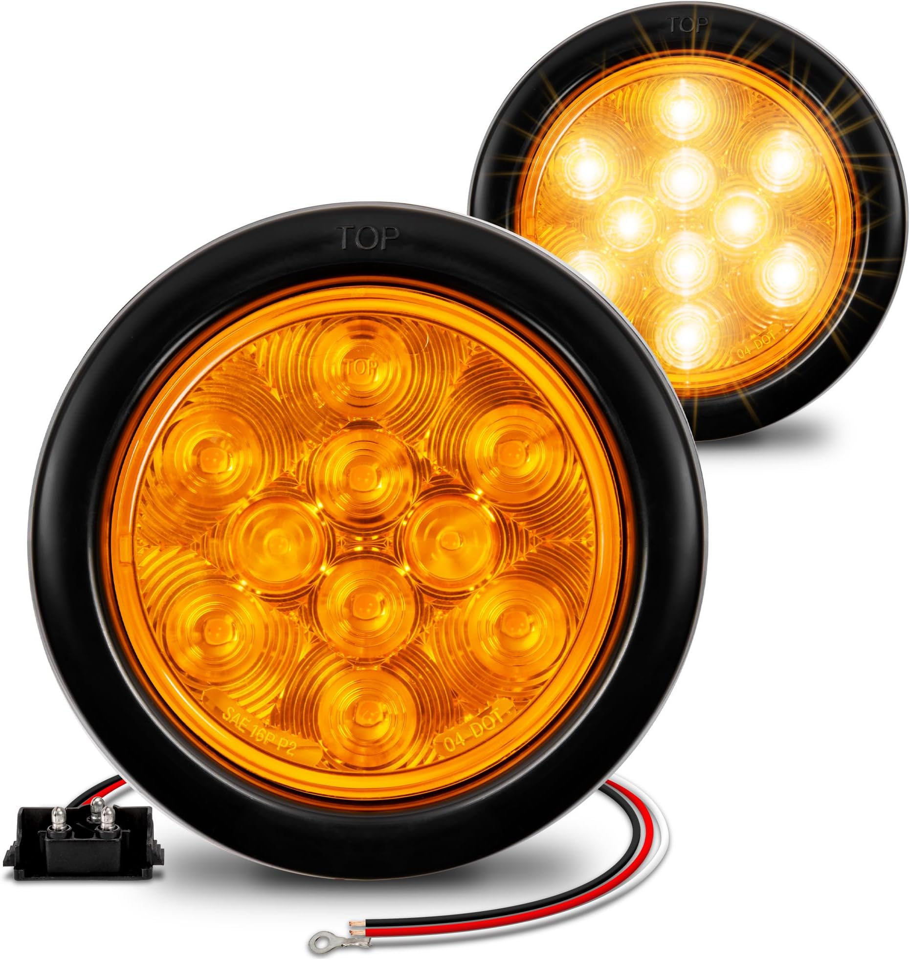 Amazon.com: Maxxima (M42701Y) Amber 4" Round LED Warning Flasher Light ...