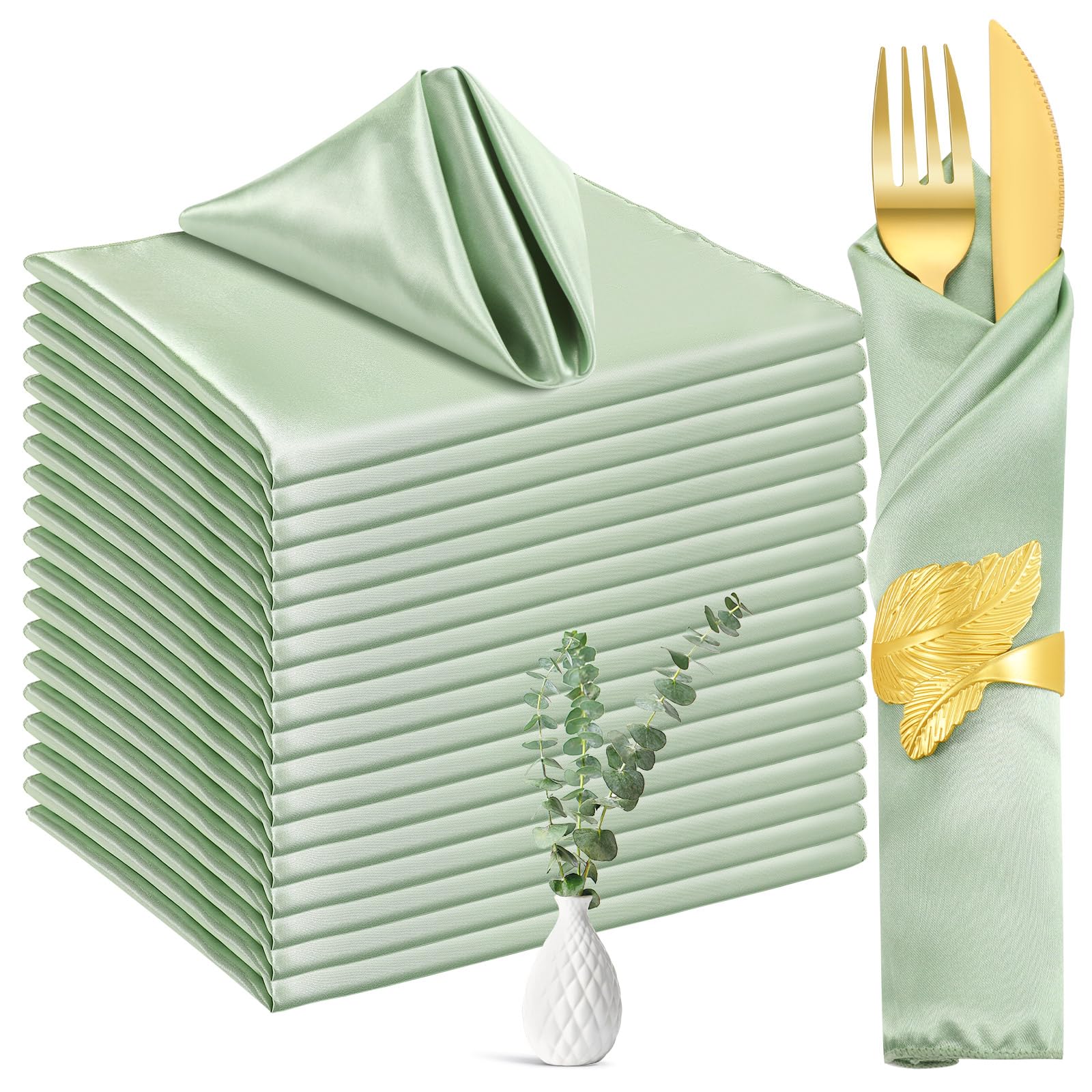 Amazon.com: Tatuo 50 Pack Silky Satin Cloth Napkins 17 x 17 Inch Satin ...