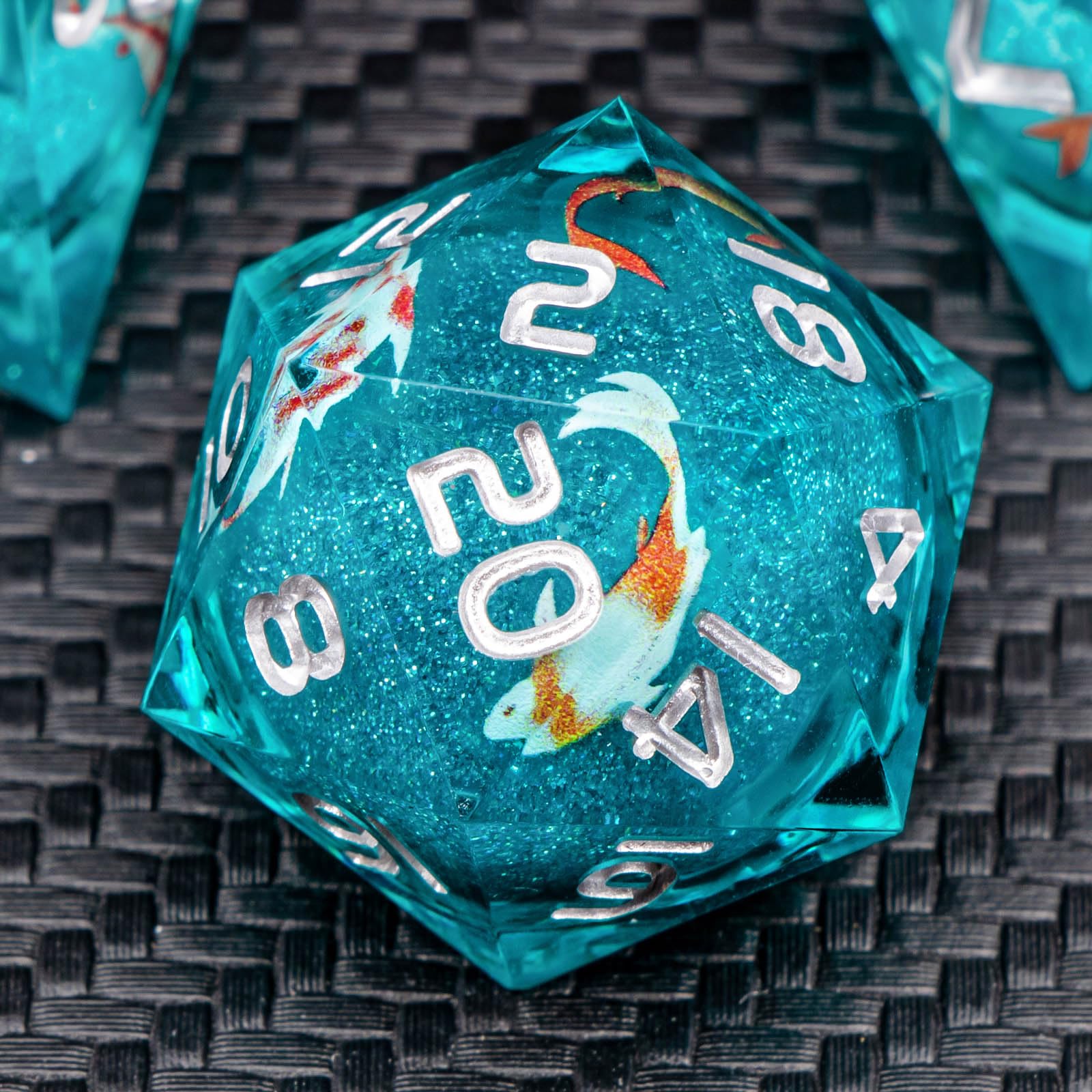 KERWELLSI Liquid Core Koi Fish DND Dice Set D&D with Gifts Box, Blue ...