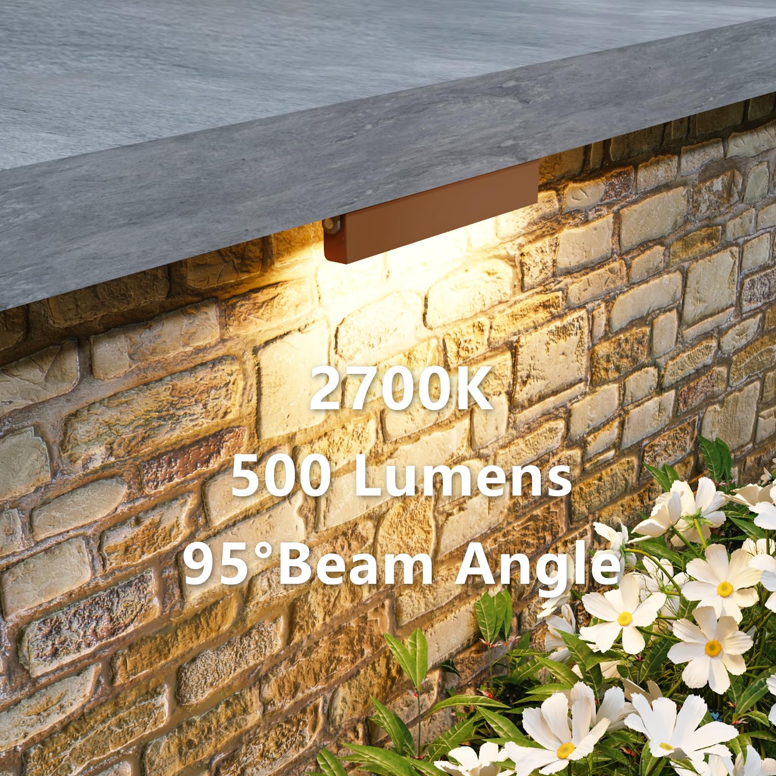 Snapklik.com : 12 Pack 7 Inch Retaining Wall Lights, 5W 2700K Soft ...