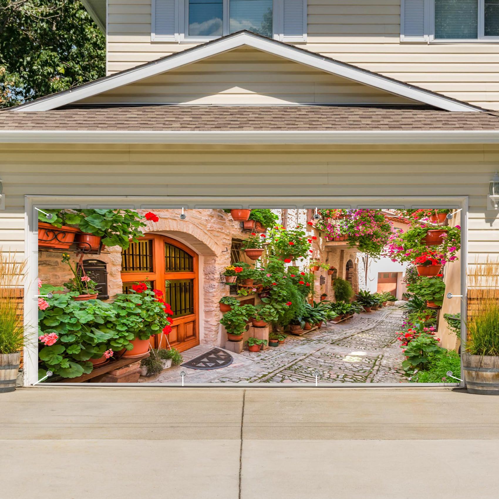 Italian Courtyard Garage