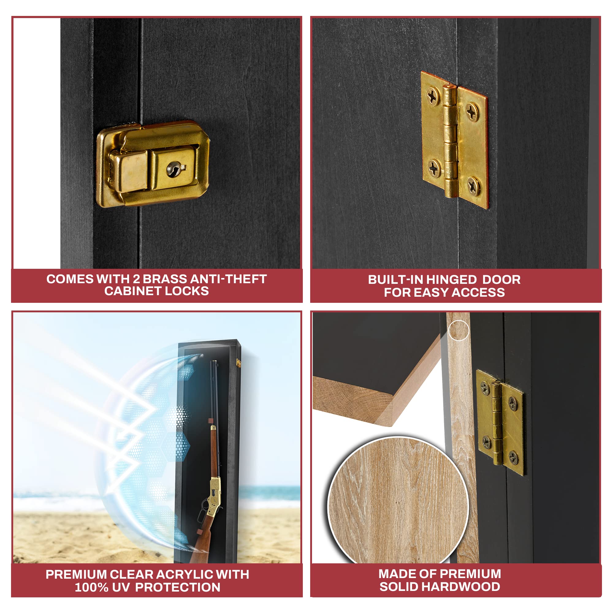 Snapklik.com : PENNZONI Gun Display Case - Lockable Rifle Display Case ...