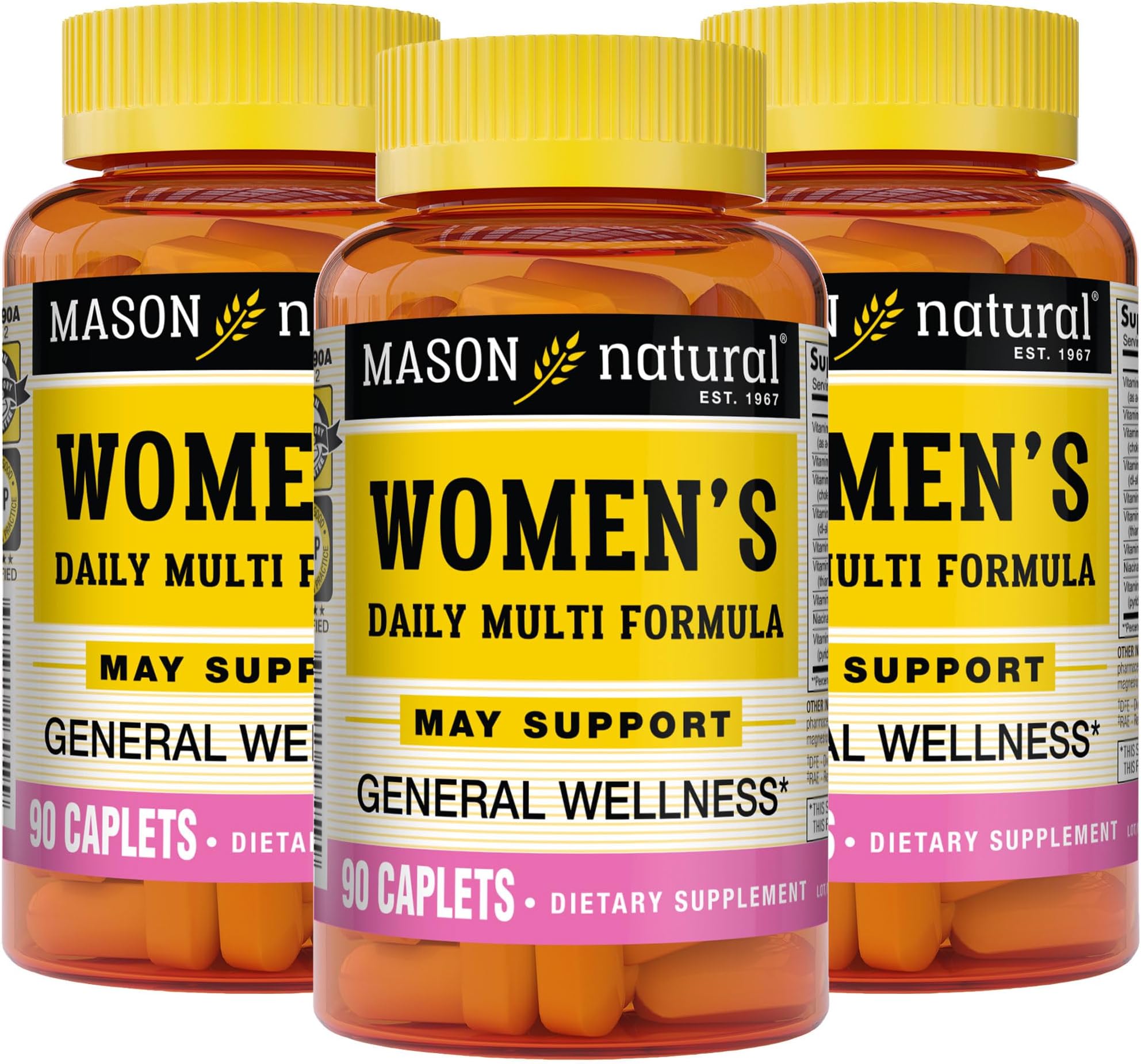 Amazon.com: MASON NATURAL Mini Multi Vitamins, Vitamins A, C, D3, E, B1 ...
