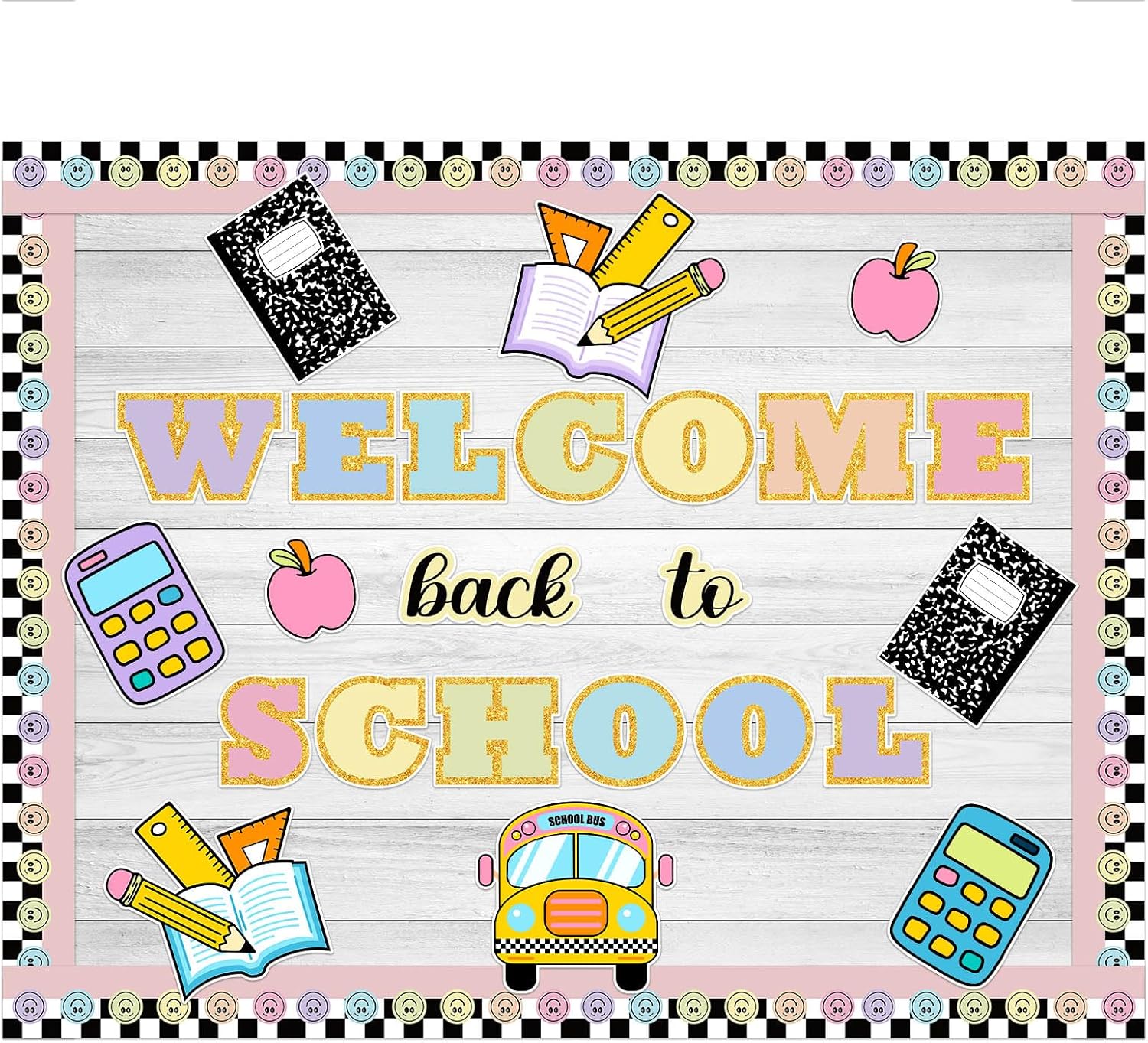 Amazon.com: Mooliwe 54 Pcs Welcome Back to School Bulletin Board Set ...