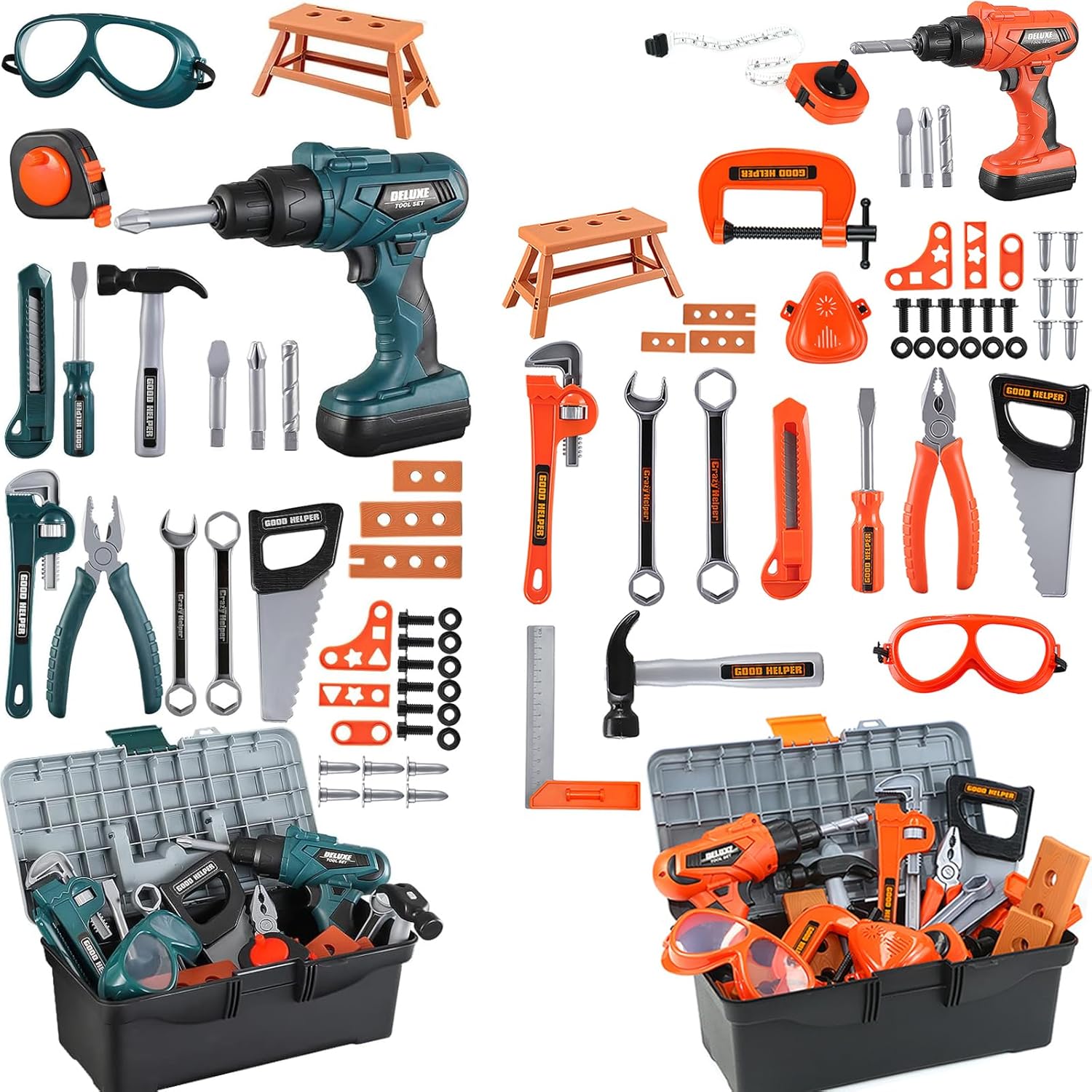 Amazon.com: Kids Tool Set – Toddler Tool Set with Tool Box & Electronic ...