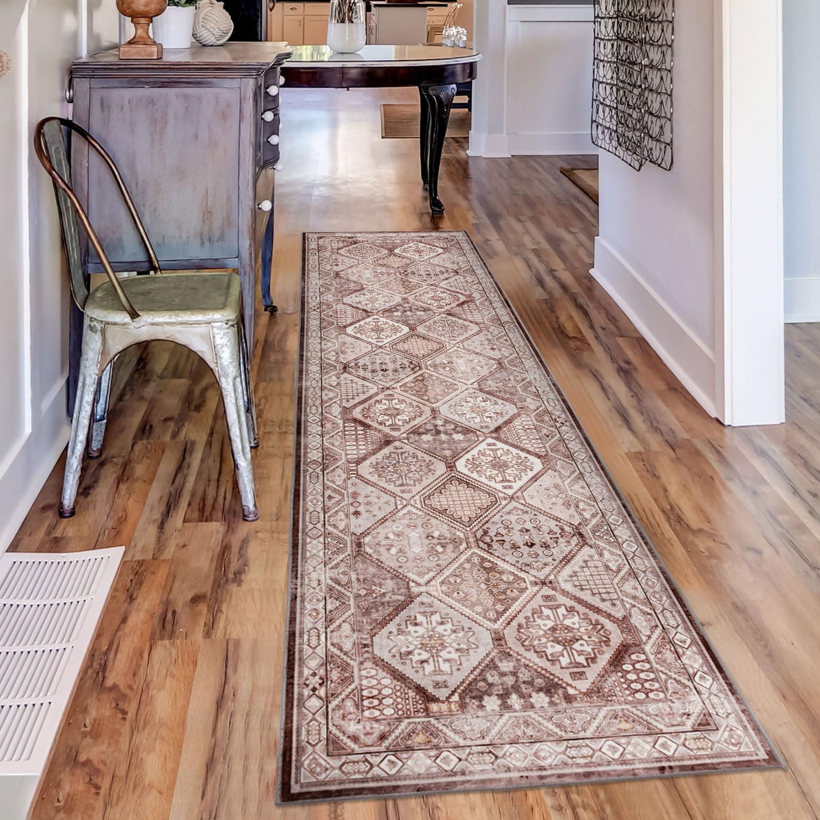 DECOMALL GAEAR Washable Runner Rug, Vintage Non-Slip Long Rugs for ...