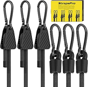 Adjustable Bungee Cords, Upgrade Bungee Cord with Carabiner Hooks ...