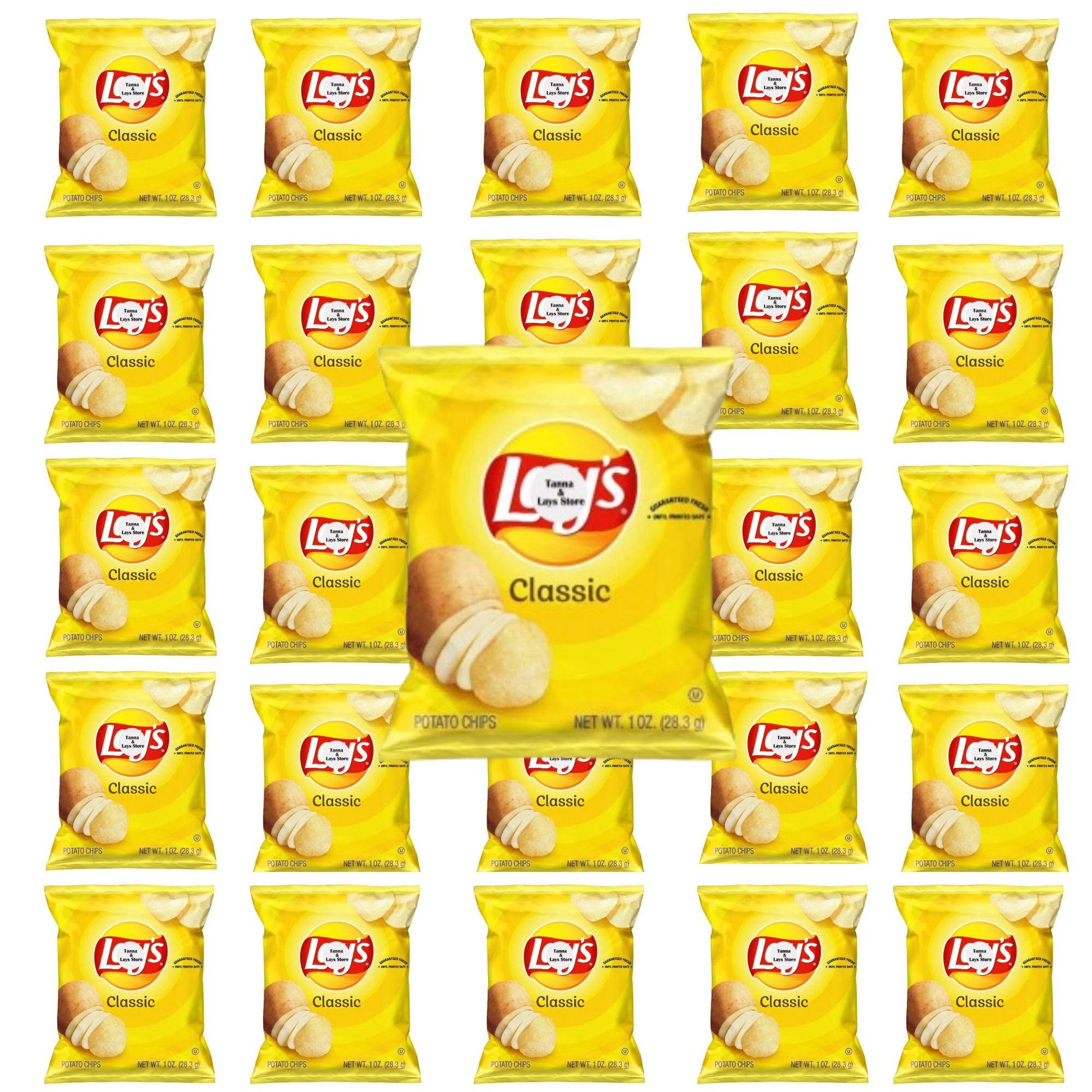 Buy Lays Classic Potato Chips 1oz.-Pack Of 25 Chip Individual Snacks ...