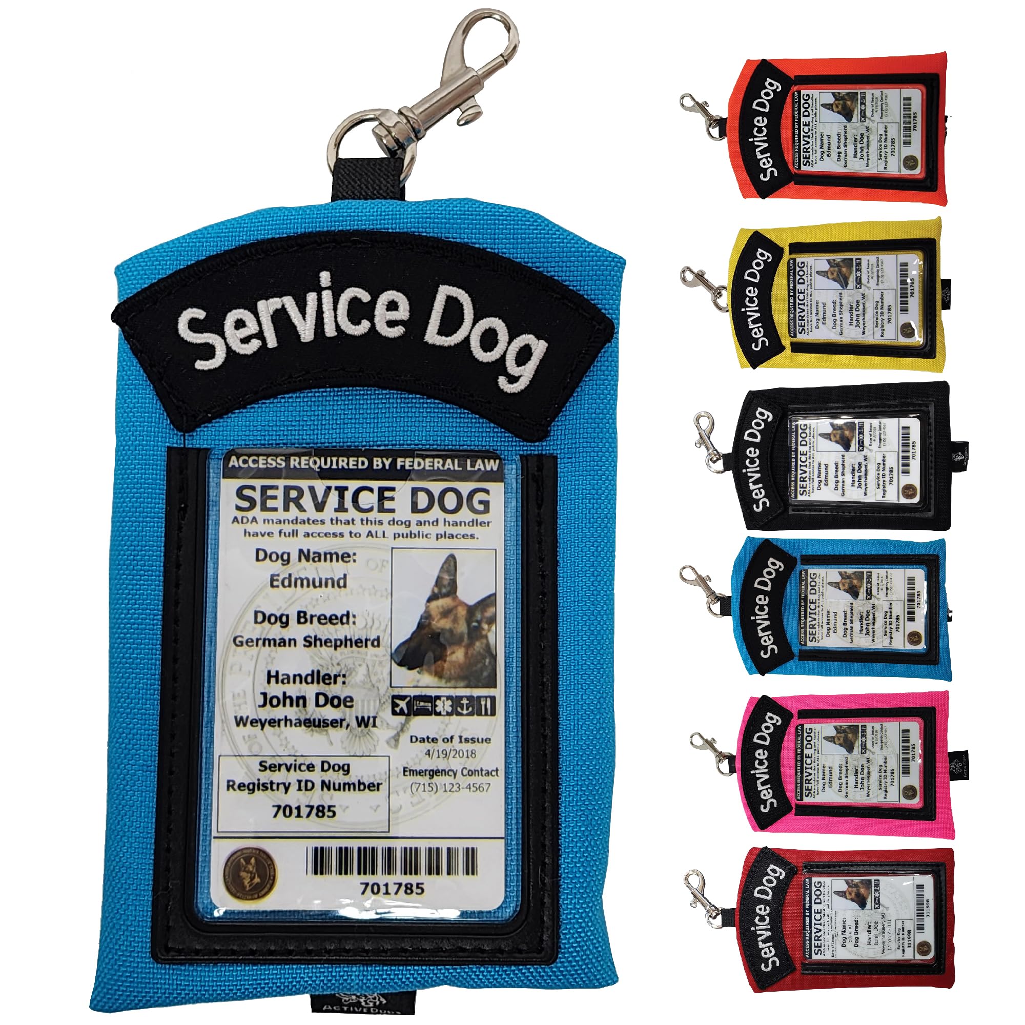 Amazon.com: ActiveDogs Service Dog ID Card Pouch - Clip On ...