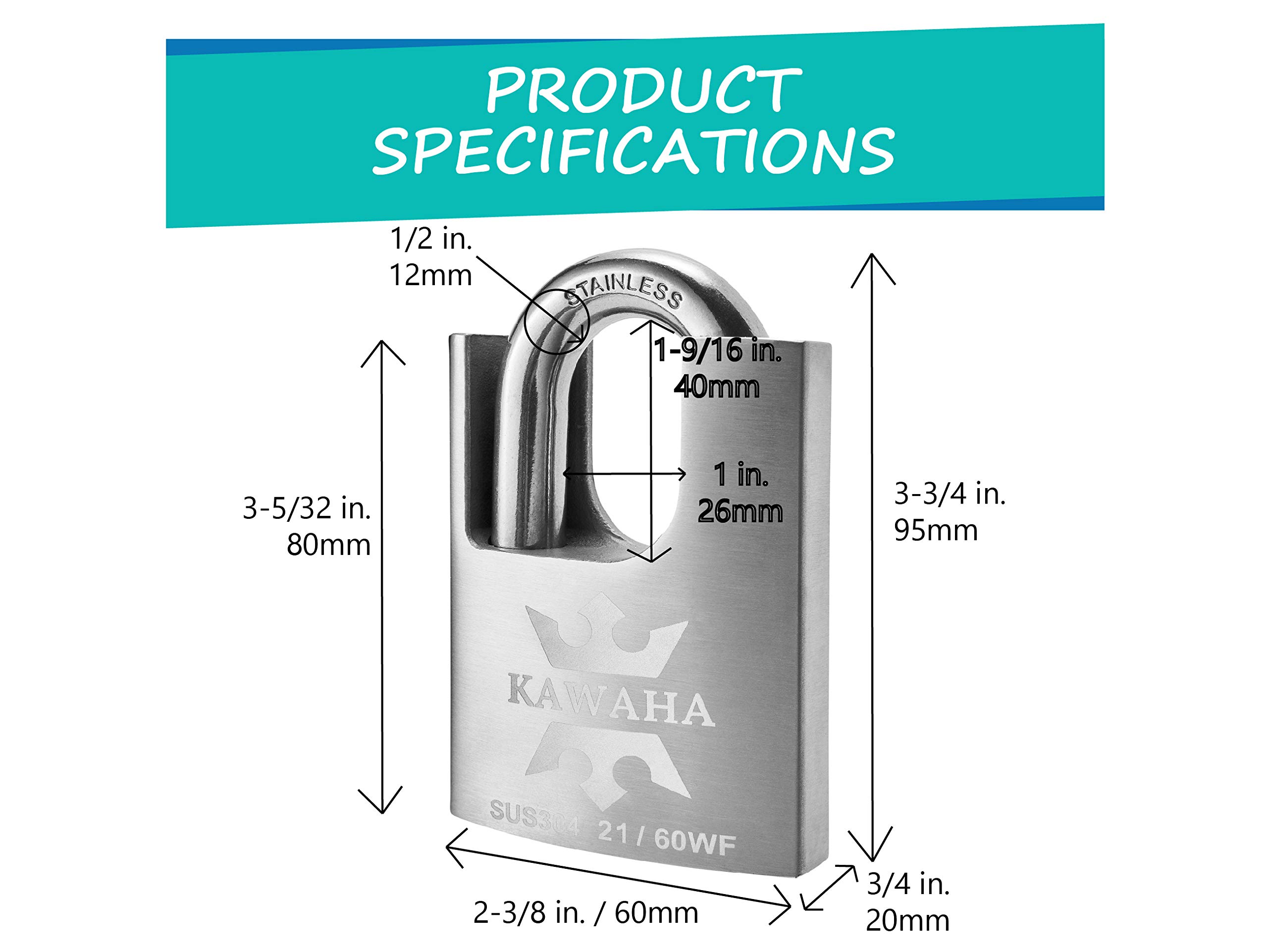 Snapklik.com : KAWAHA 21/60KD-5K High Security Stainless Steel Shrouded ...