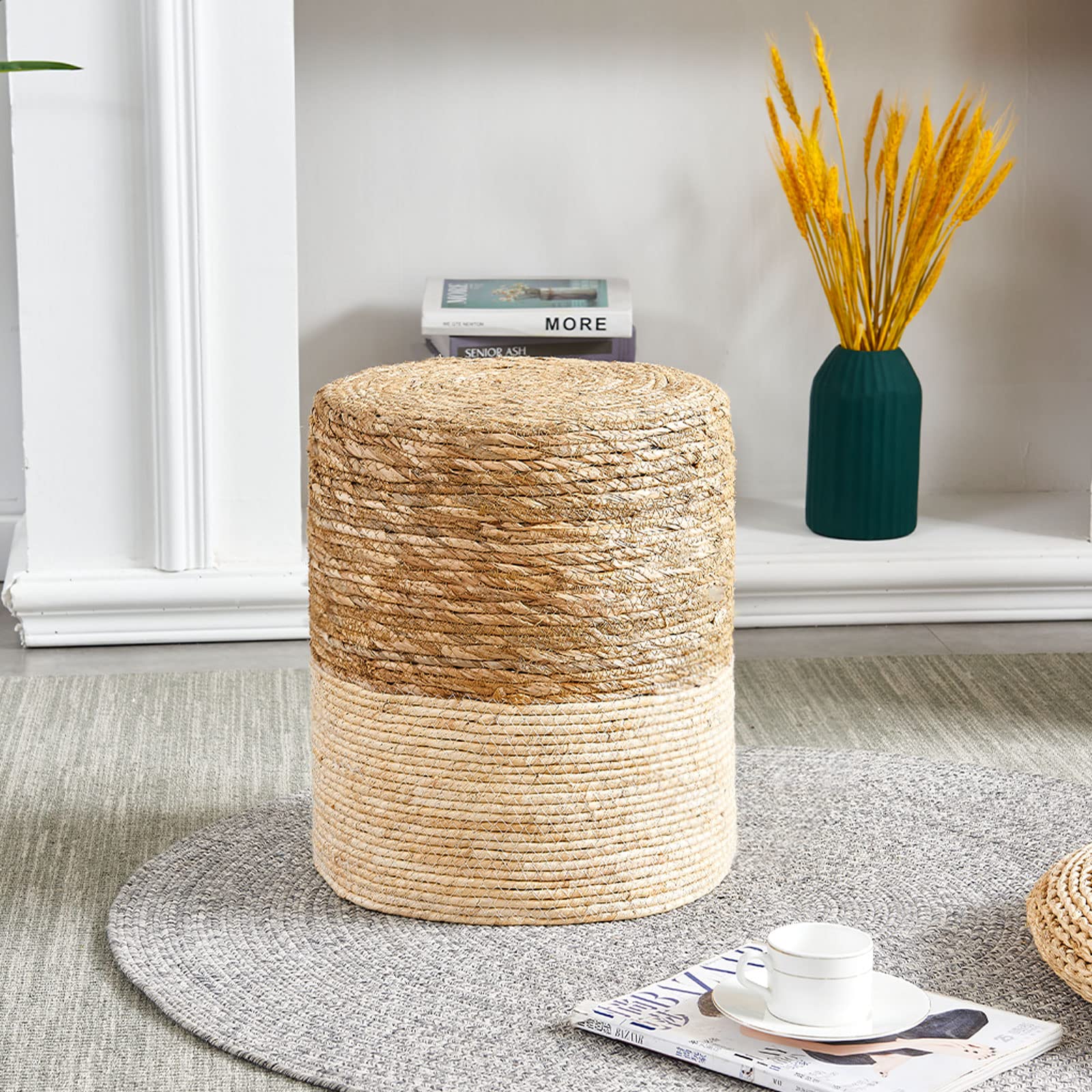 Snapklik.com : Cplxroc Pouf Ottoman, 100% Handwoven Seagrass Braided ...