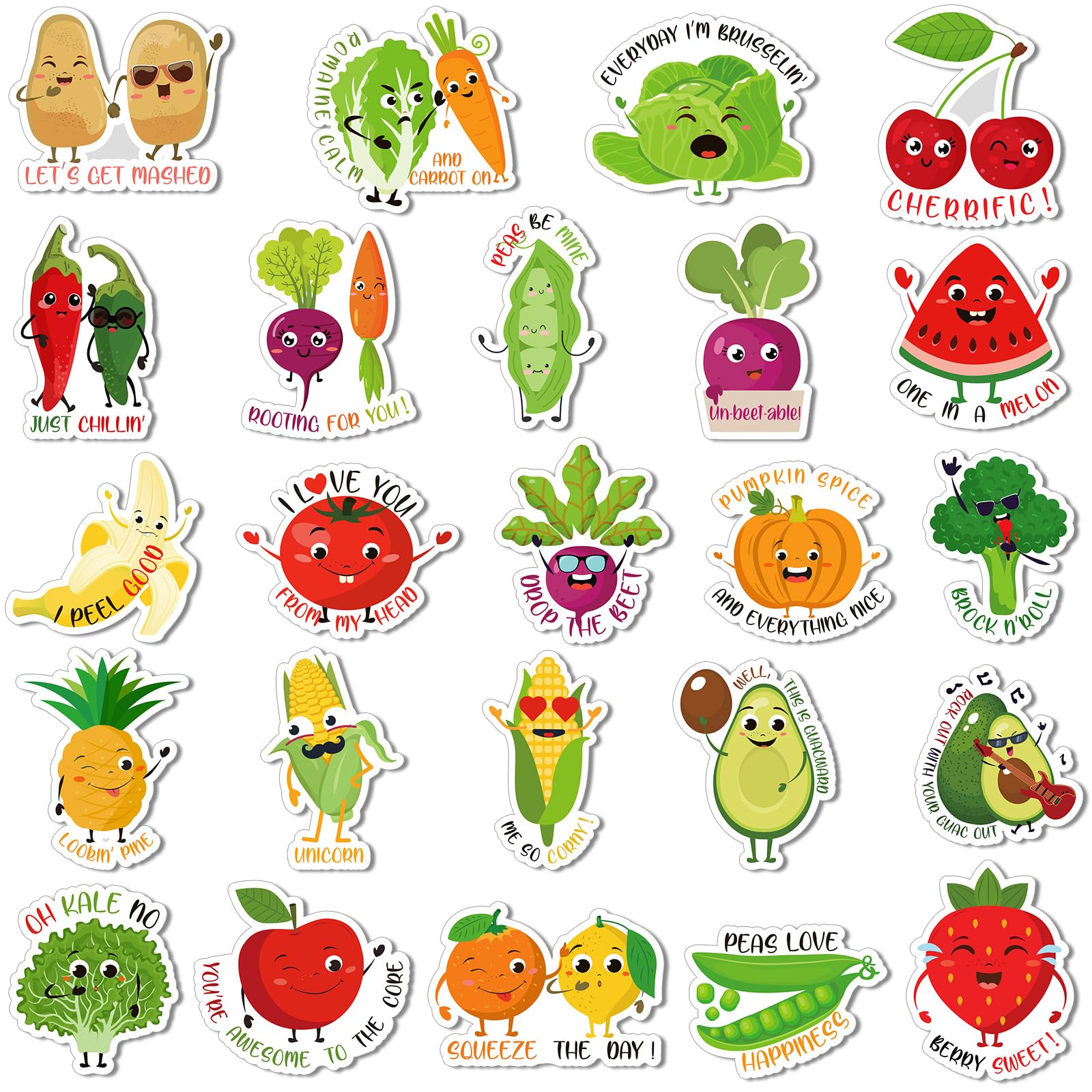 Amazon.com: Kanayu 24 Pcs Funny Fridge Magnets Fun Veggie and Fruit ...