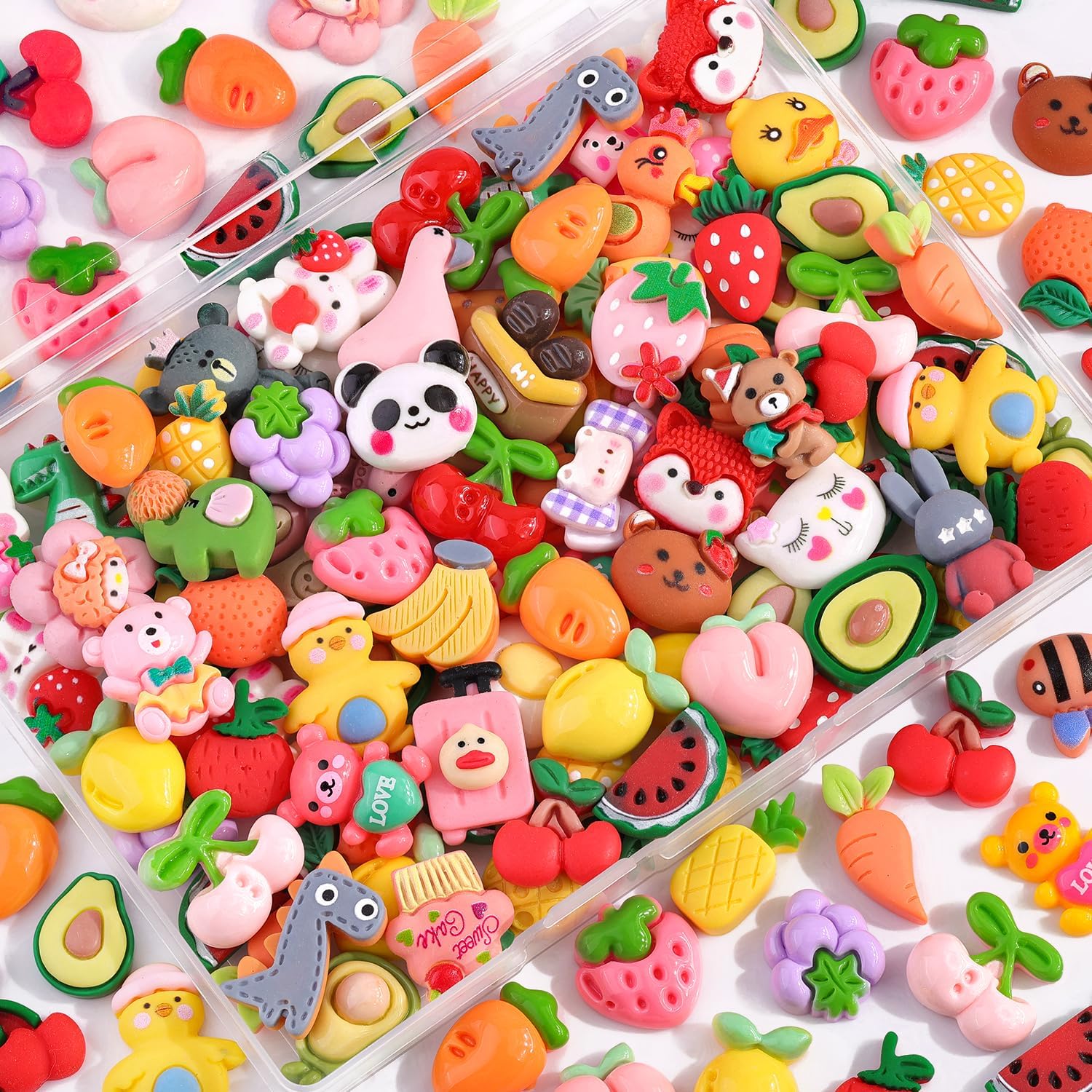 Amazon.com: 100PCS Fruit Slime Charms Cute Flatback Resin Charms for ...