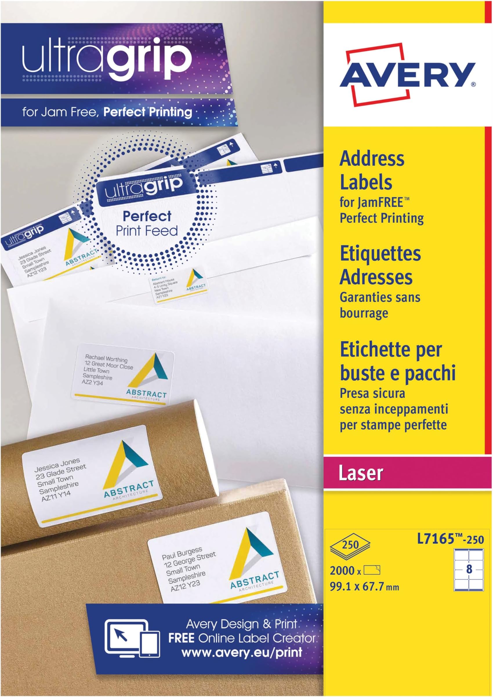 Avery L7165 Printable, Customisable Address Mailing Labels, Laser ...