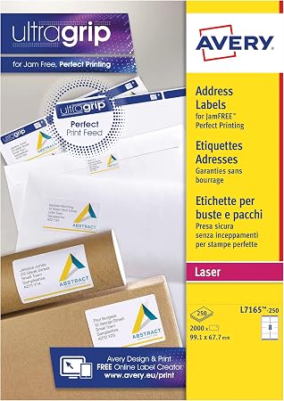 Avery L7165 Printable, Customisable Address Mailing Labels, Laser ...