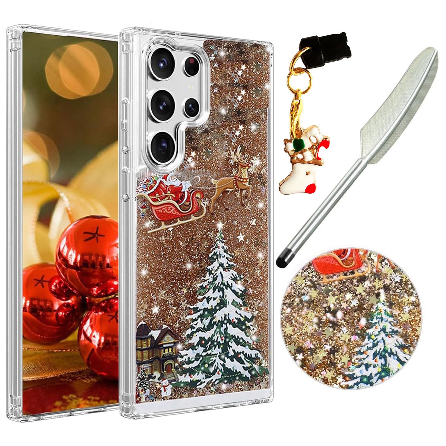 Amazon.com: Knoowcase for Samsung Galaxy S22 Ultra Case Galaxy S22 Ultra Christmas Phone Case ...