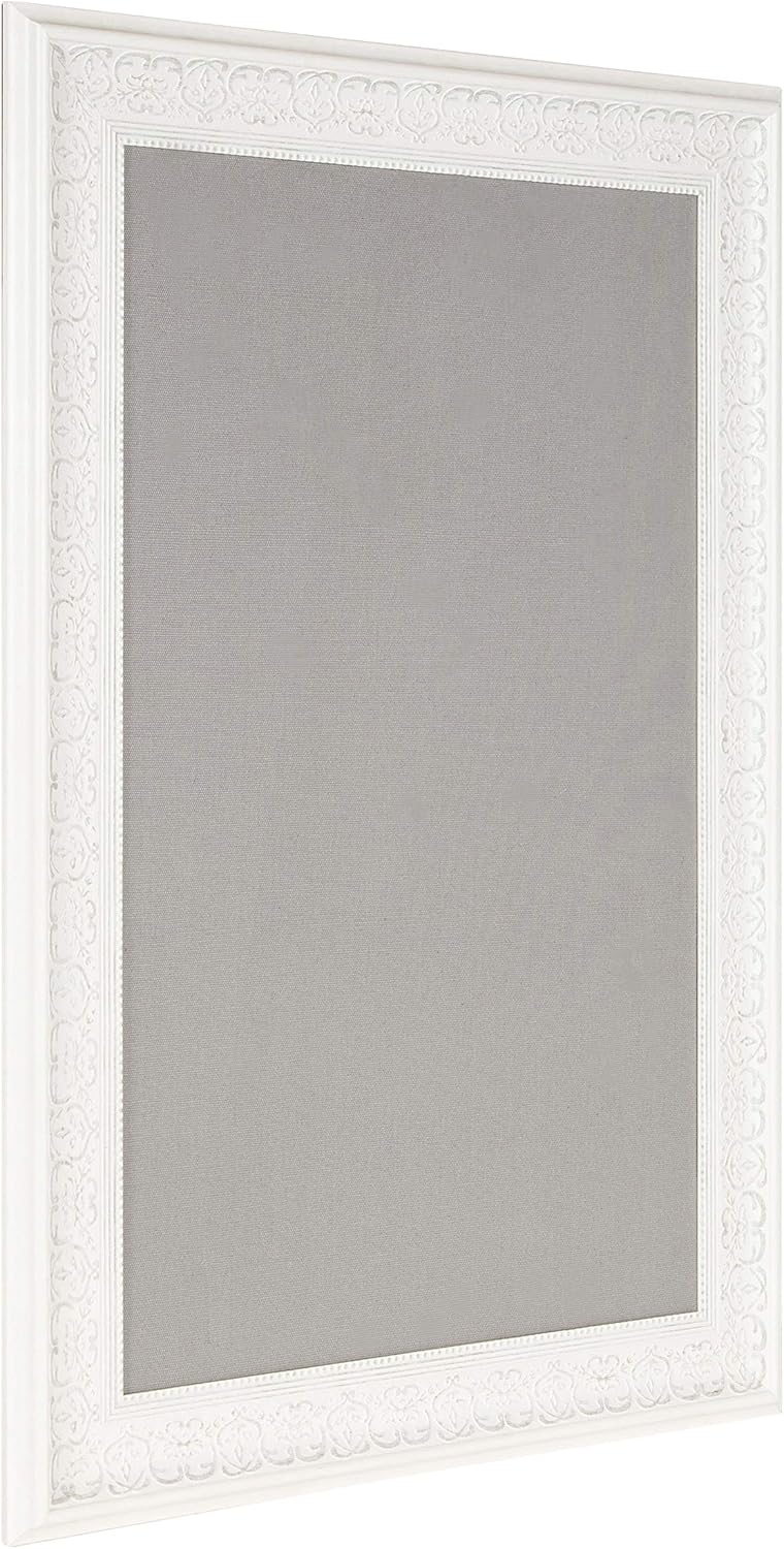 Amazon.com: Kate and Laurel Alysia Framed Gray Linen Fabric Pinboard ...