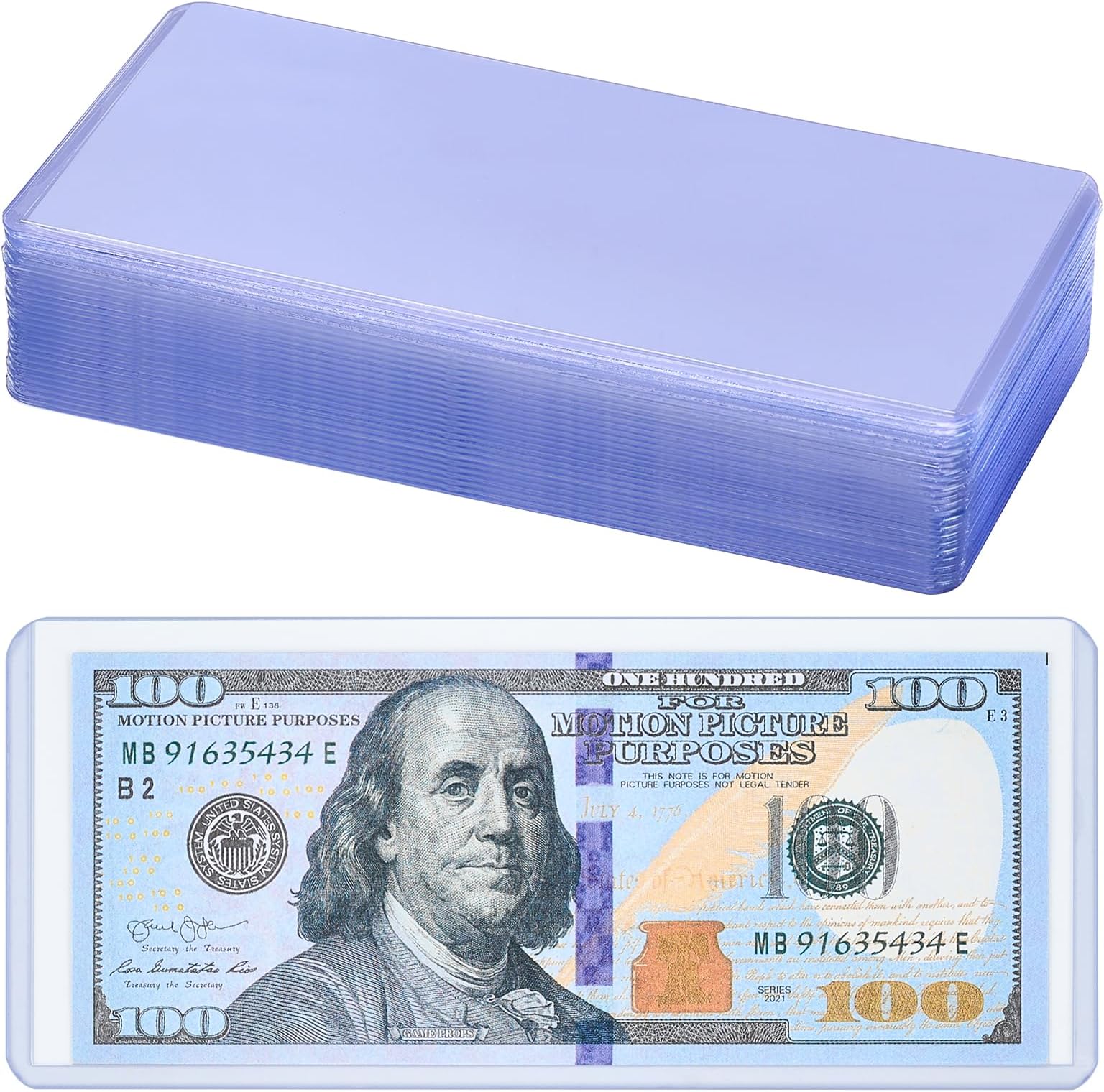 Amazon.com: Mauproy 25 Pack Dollar Bill Sleeves, Transparent Currency ...