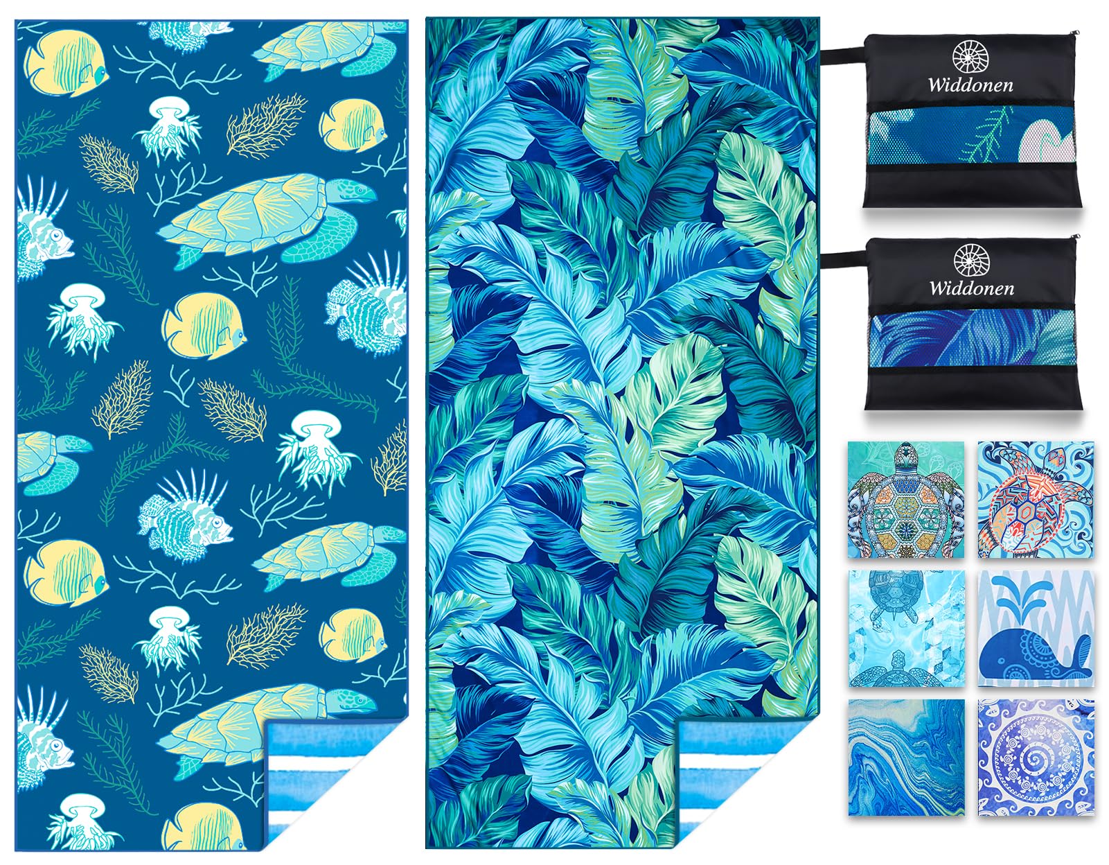 Amazon.com: 2 Pack Microfiber Thin Lightweight Beach Towel Sand Free ...