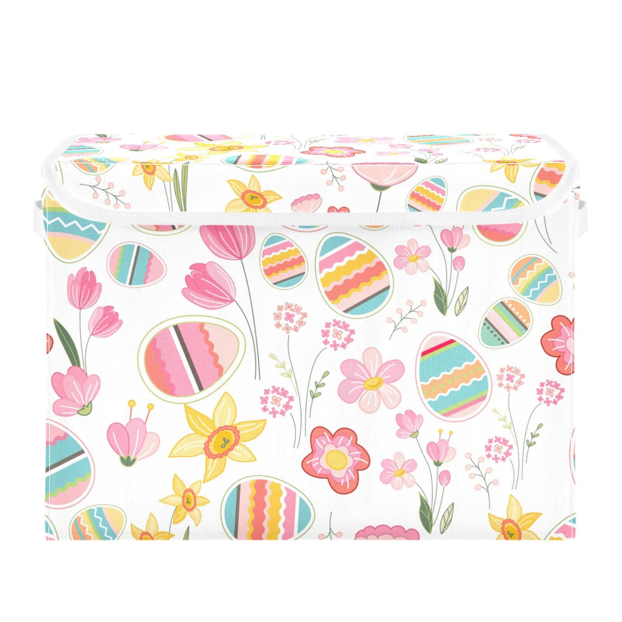 Amazon.com: xigua Easter Flower Eggs Storage Bins with Lids and ...