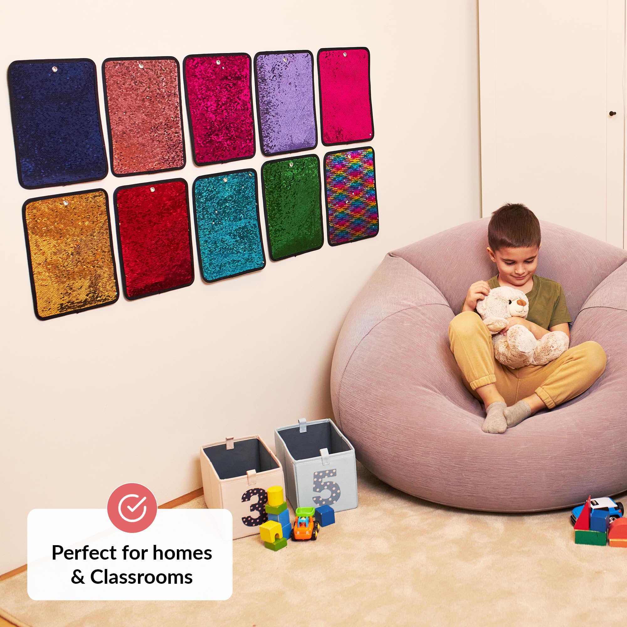 Snapklik.com : ODOXIA Sequin Fabric Mats Sequin Fabric Sensory Wall ...