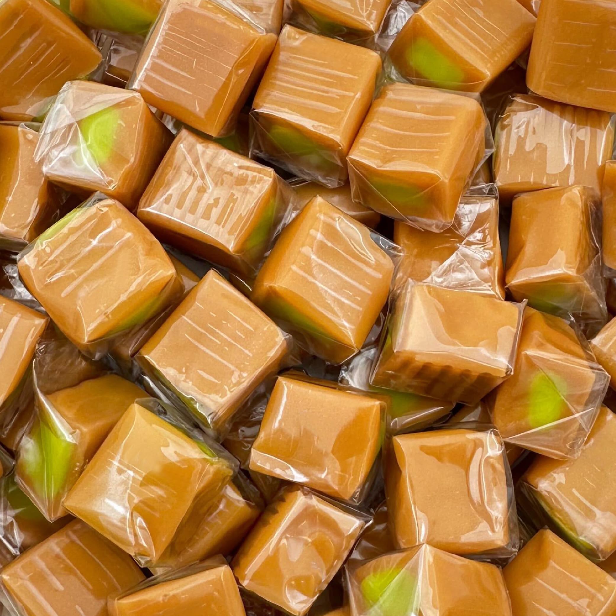 Amazon.com : Caramel Cubes | Candy 2-Pound Pack | Green Apple Filling ...