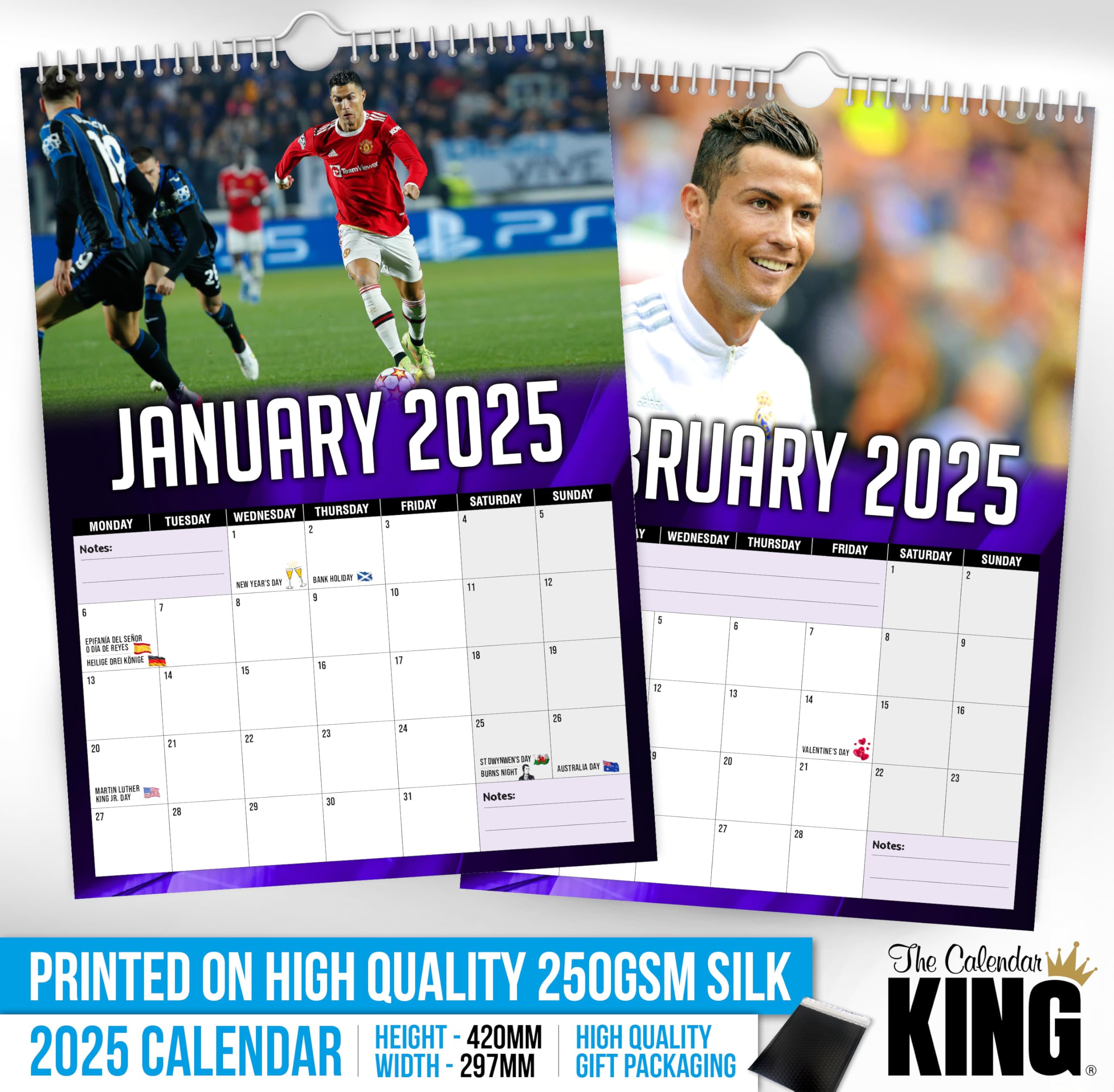 The Calendar King // Cristiano Ronaldo – 2025 Wall Calendar (Full ...