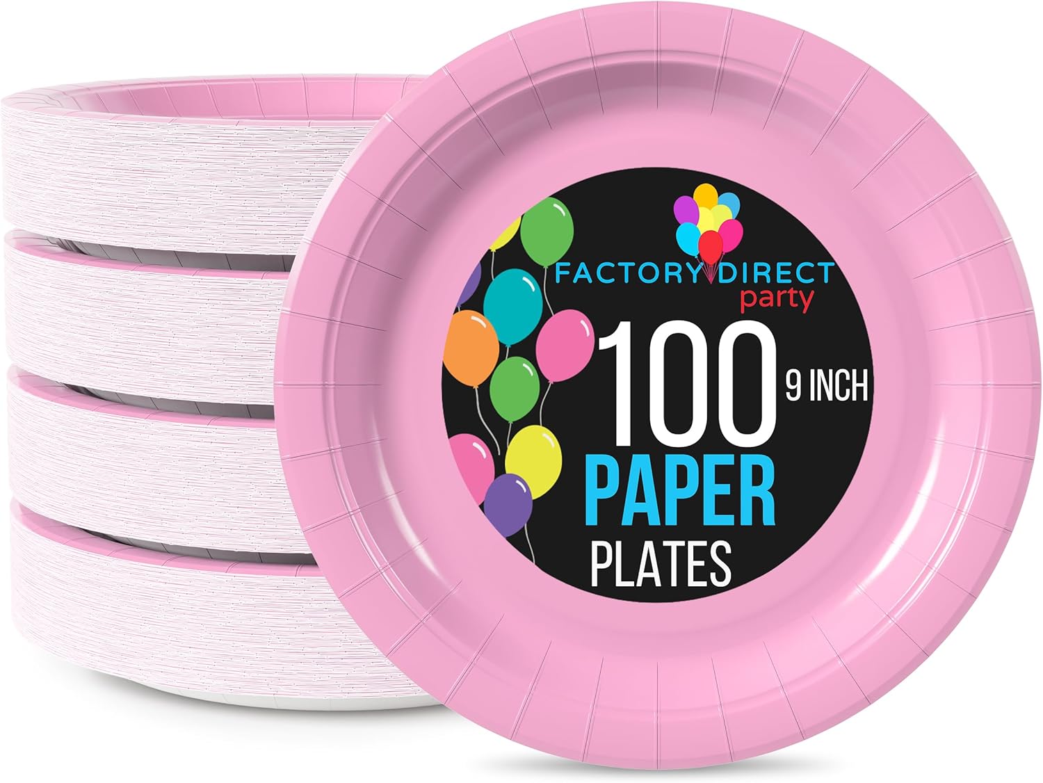 Amazon.com: Exquisite Party Solids Pink Paper Plates Disposable Heavy ...