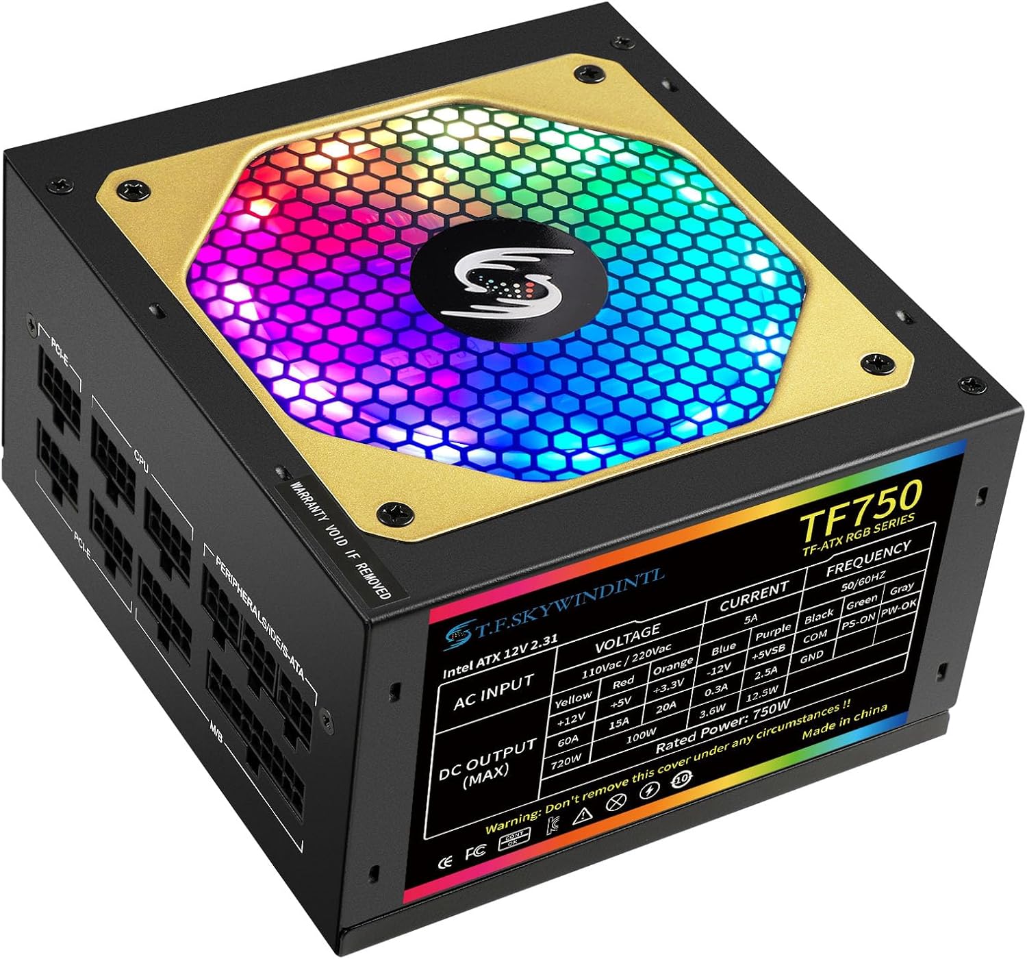 Amazon.com: Power Supply 750W PSU ARGB Fully Modular Standard ATX ...