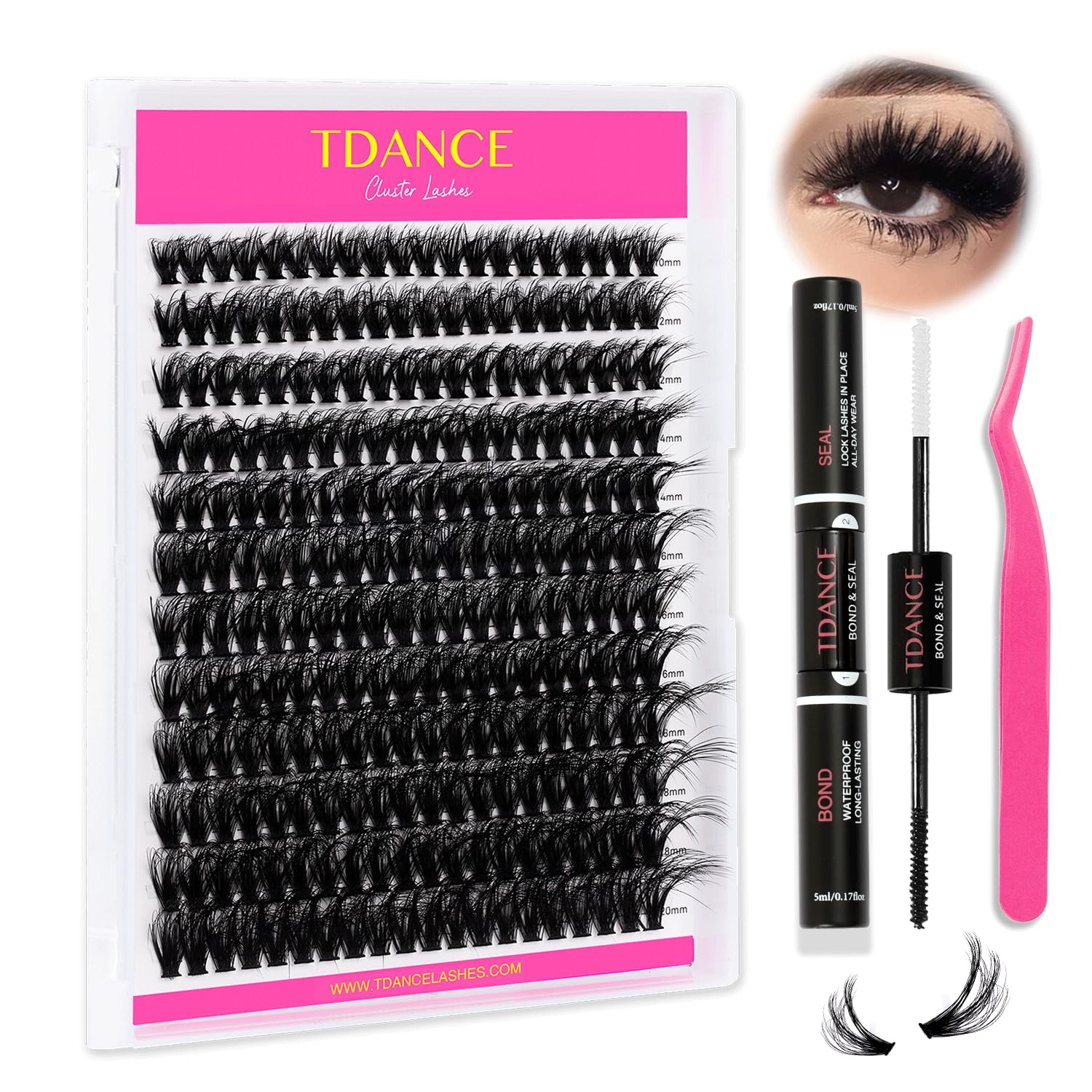 Amazon.com: TDANCE Thick DIY Lash Extension Kit Cluster Lashes Kit with ...